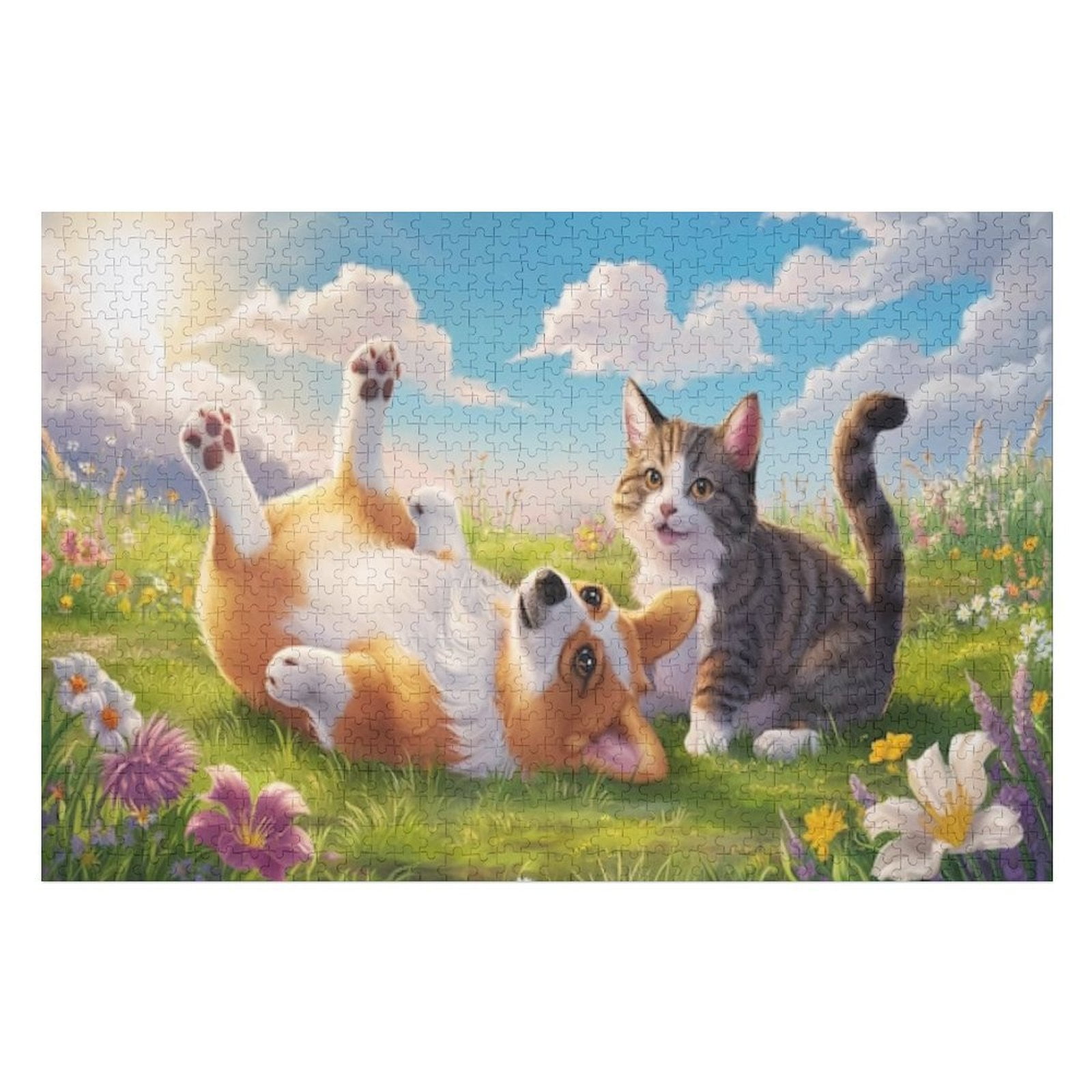 Puzzles for Adults 1000 Pieces - Dog Cat With Words Cat It Best ...