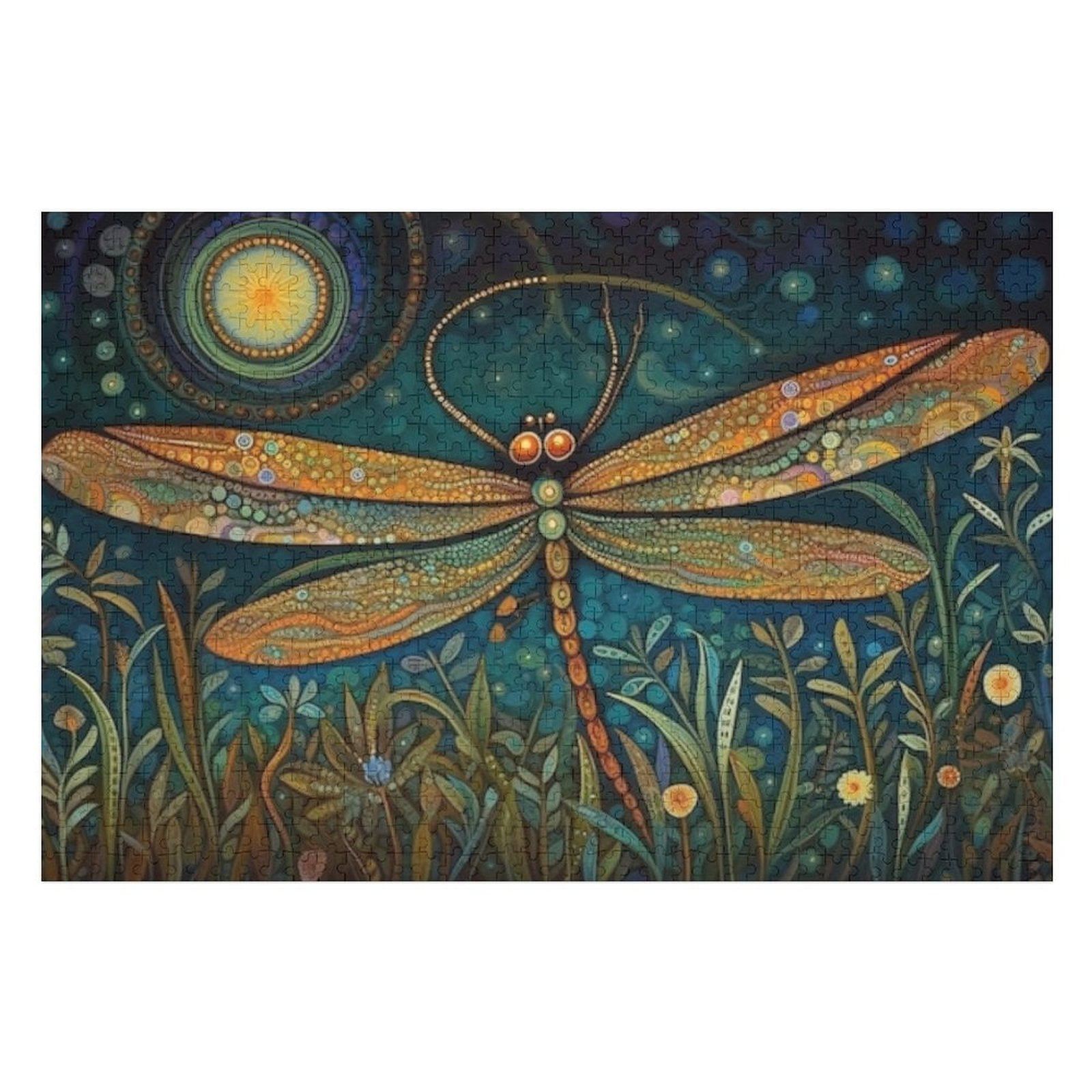 Puzzles for Adults 1000 Pieces - Dragonfly With Moon Best Challenging ...