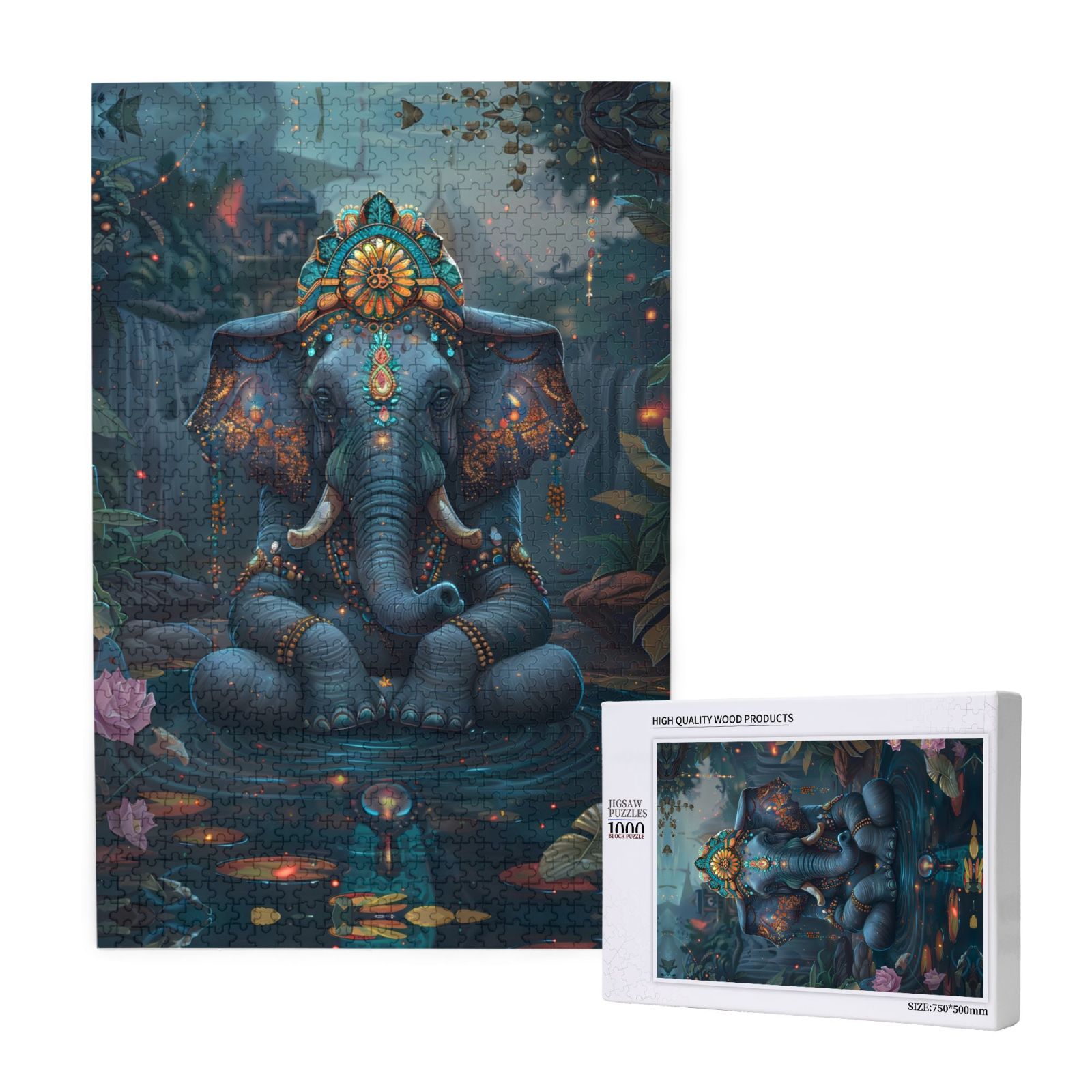 Puzzles for Adults 1000 Pieces, Exotic Elephant Challenging Jigsaw ...
