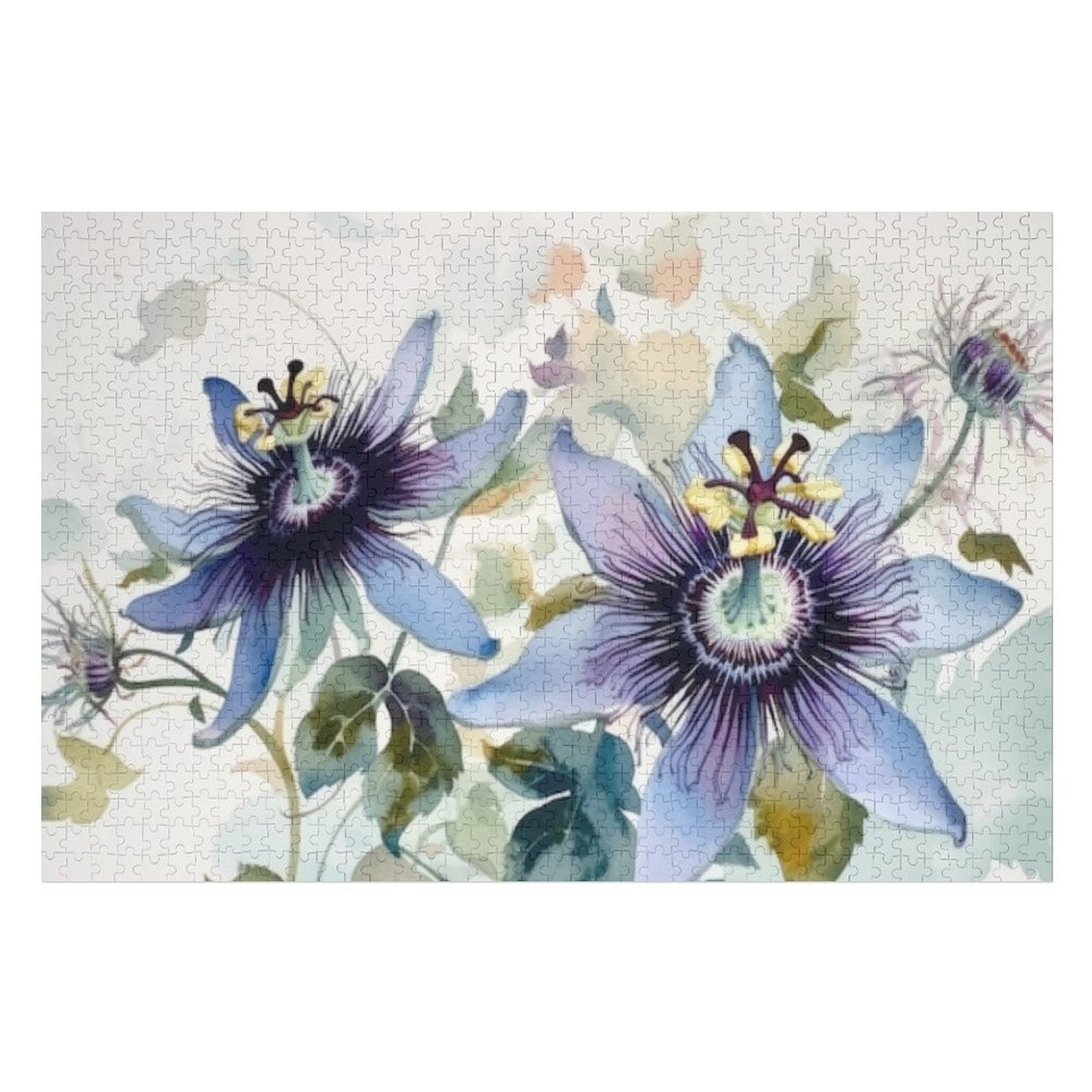 Puzzles for Adults 1000 Pieces - Exotic Passion flower Bouquet Wooden ...