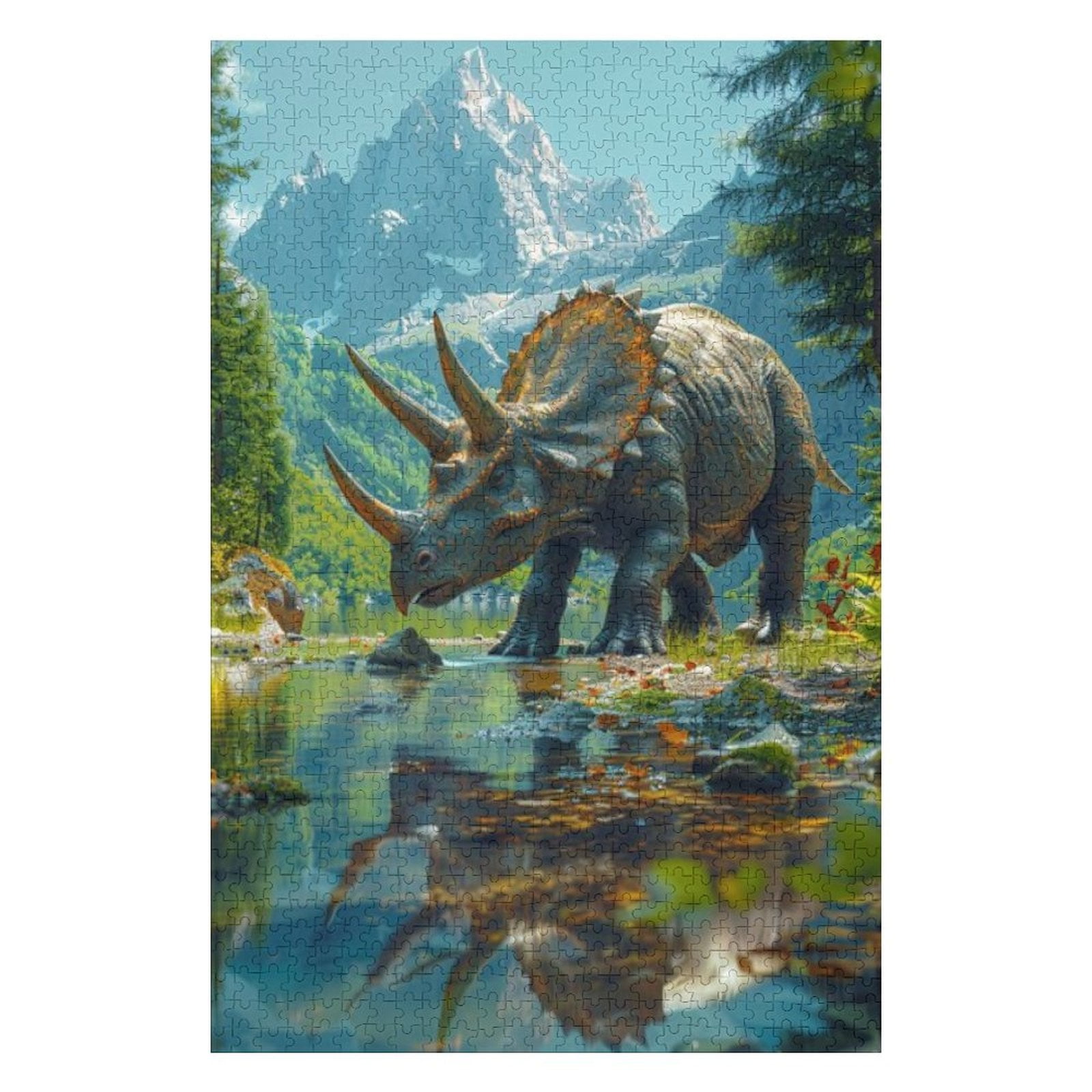 Puzzles for Adults 1000 Pieces - Extinct Triceratops Dinosaur With ...