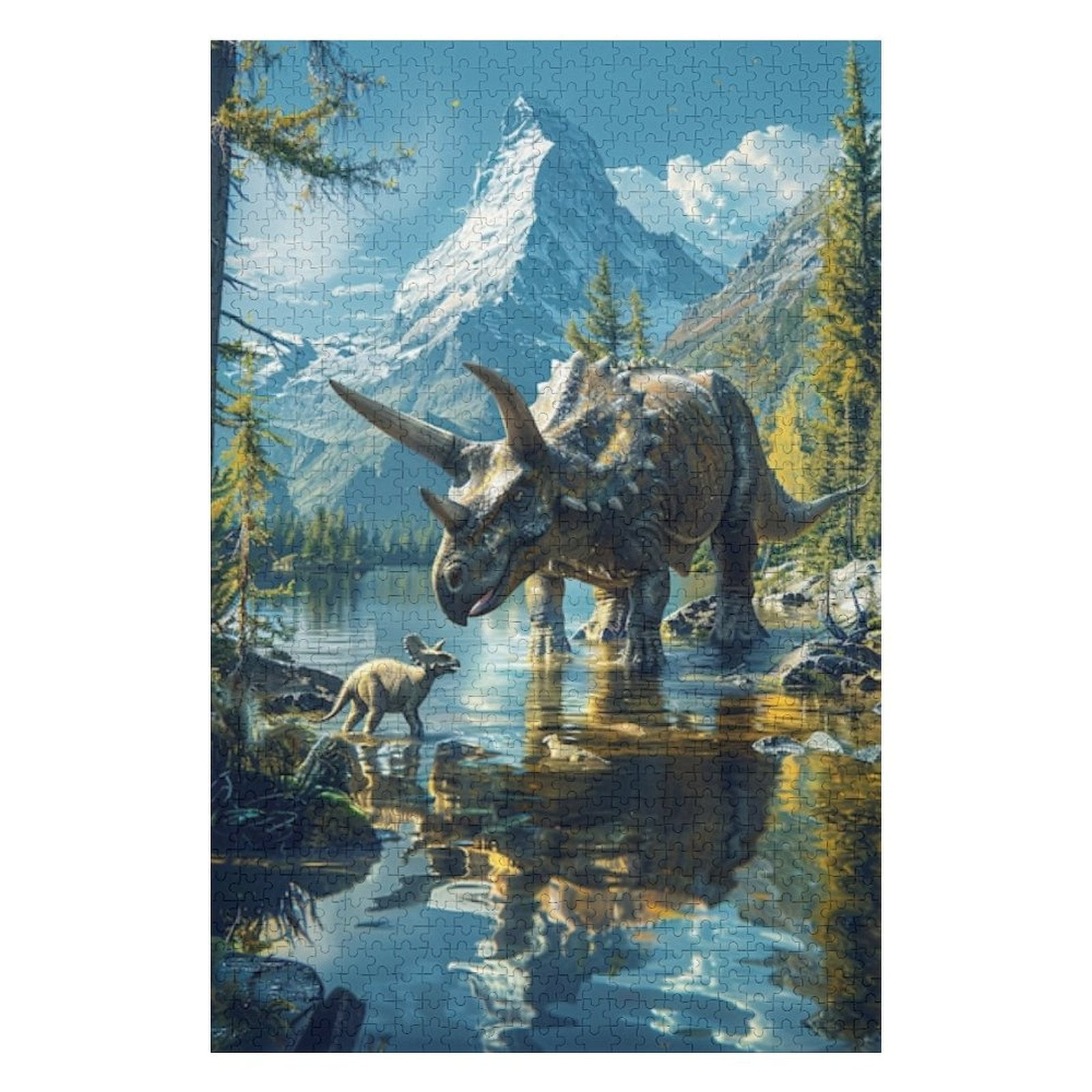 Puzzles for Adults 1000 Pieces - Extinct Triceratops Dinosaur With ...