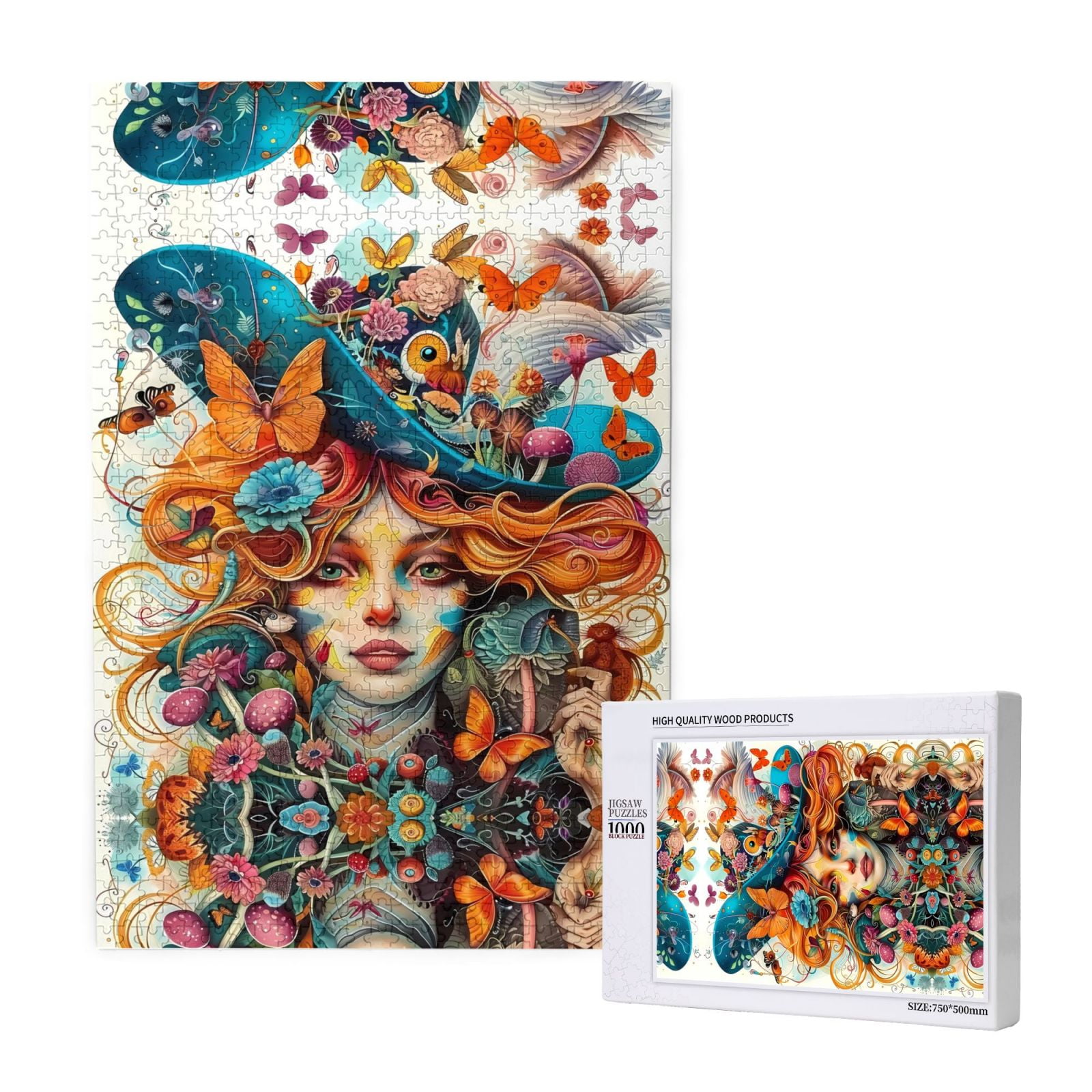 Puzzles for Adults 1000 Pieces - Fantastical Butterfly Woman 20x30 In ...