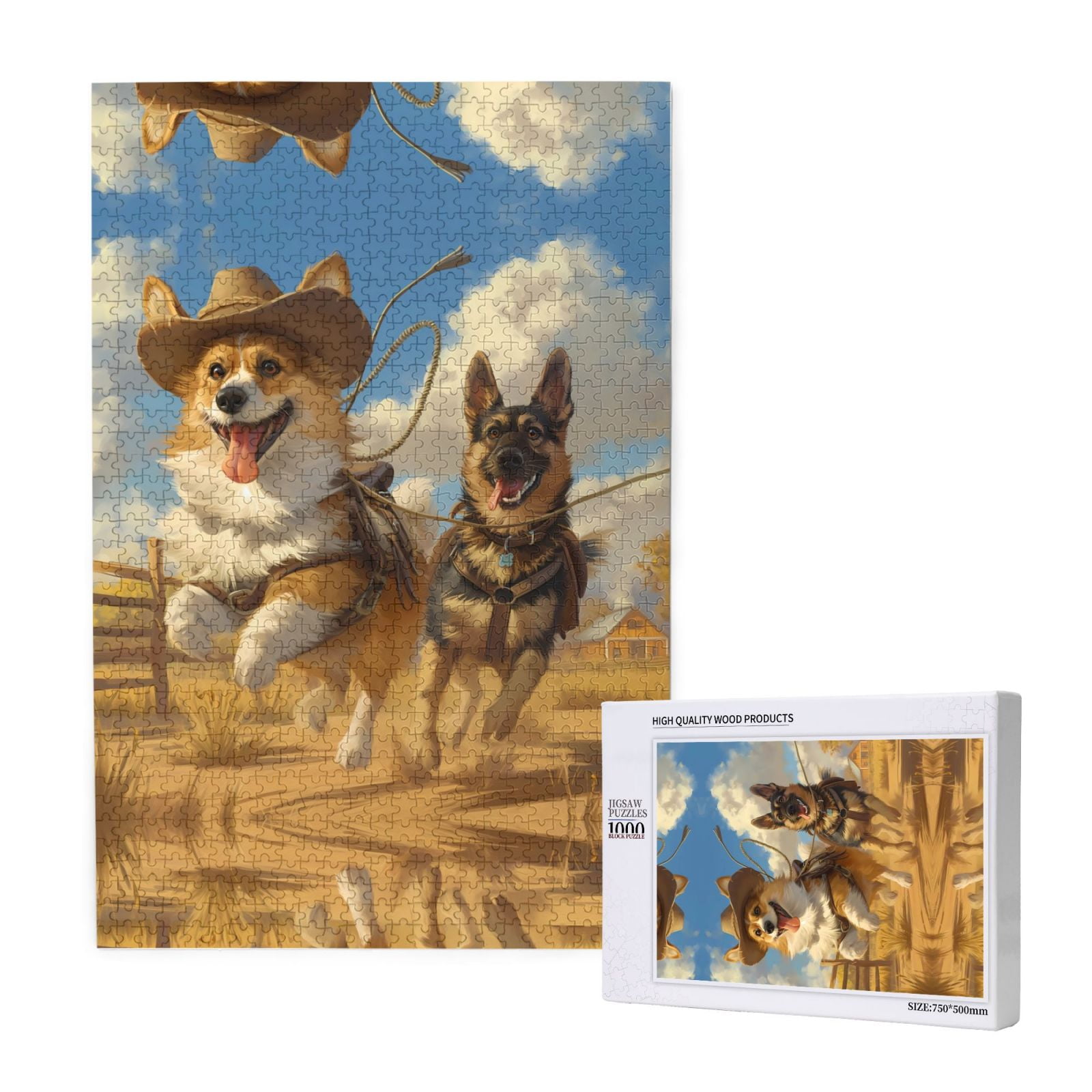 Puzzles for Adults 1000 Pieces - Farm Corgi German Shepherd 20x30 In ...