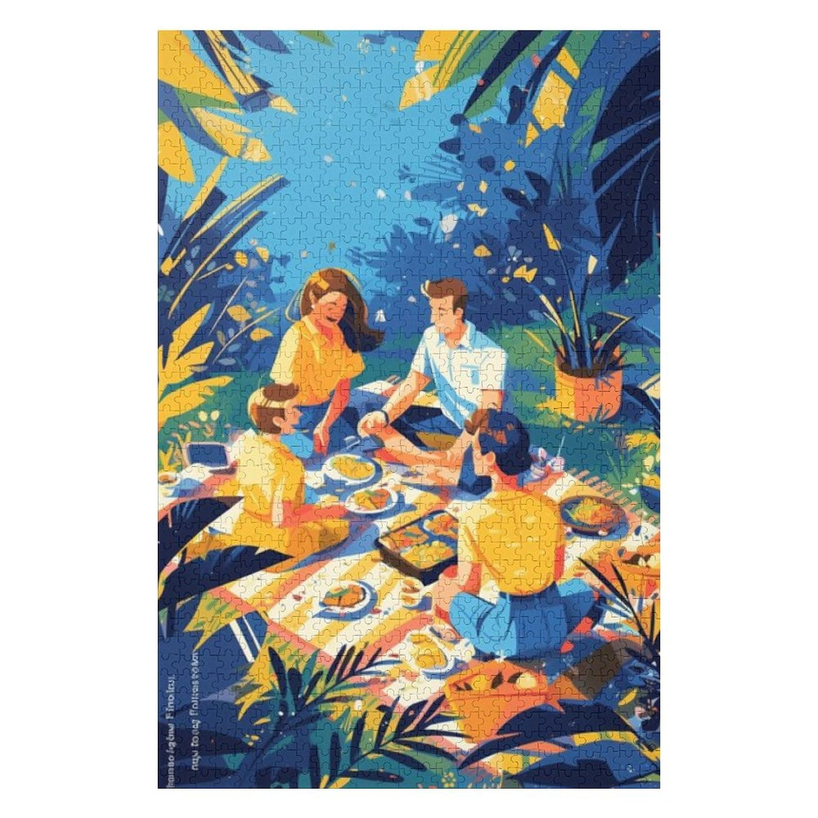 Puzzles for Adults 1000 Pieces - Fathers Day With Family Picnic By Lake ...