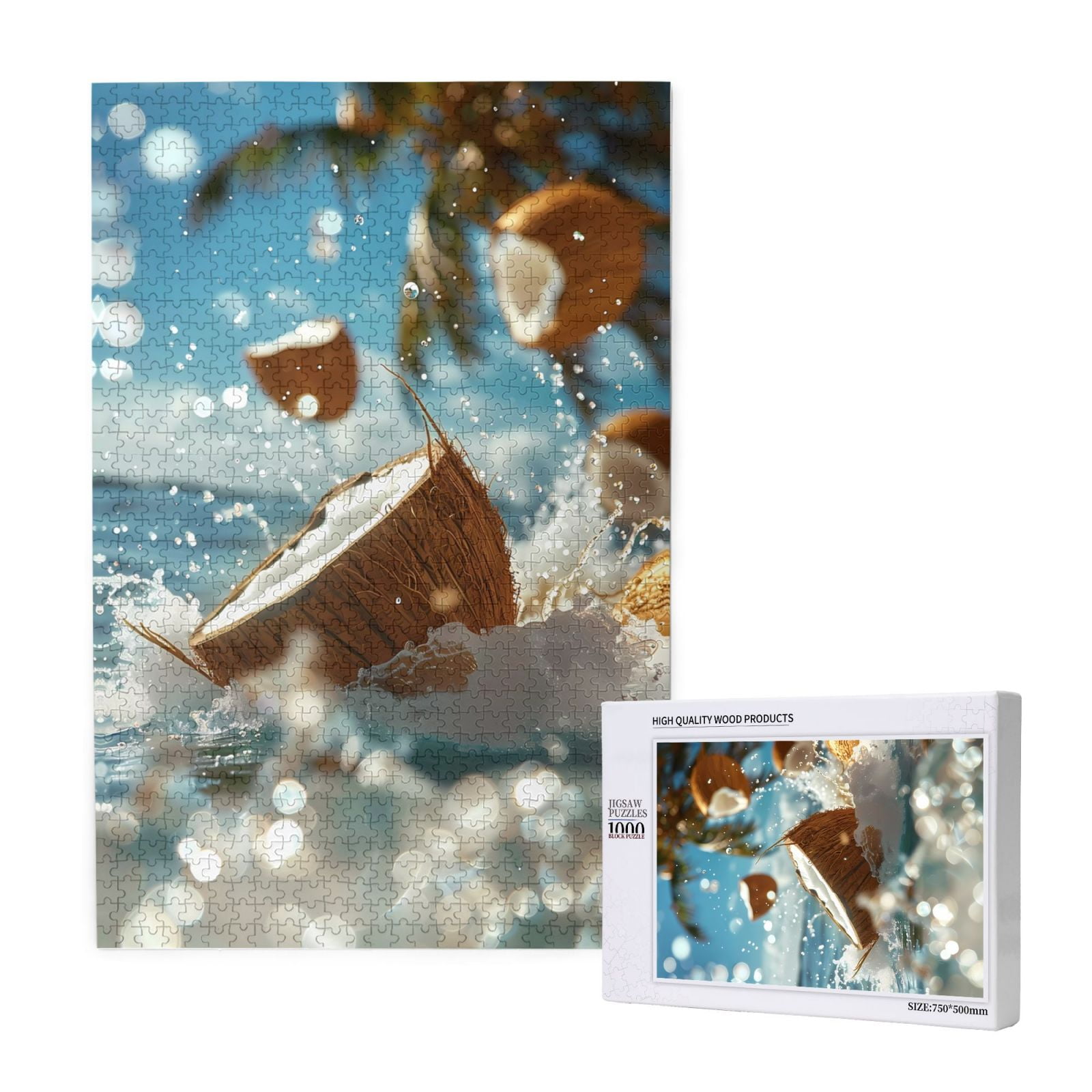 Puzzles for Adults 1000 Pieces - Fresh Coconut Splash 20x30 In Wood ...