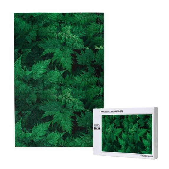 Puzzles for Adults 1000 Pieces - Green Leave Fern 19.7" x 29.5" Leisure ...