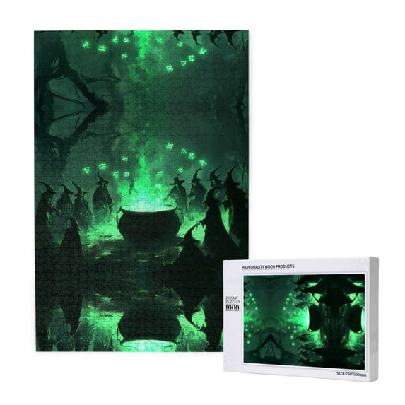 Puzzles for Adults 1000 Pieces - Halloween Green Forest Witch (2) 19.7 ...