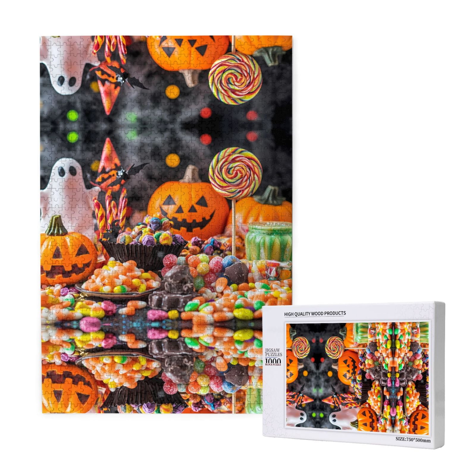 Puzzles for Adults 1000 Pieces, Halloween Pumpkin Candy Challenging ...