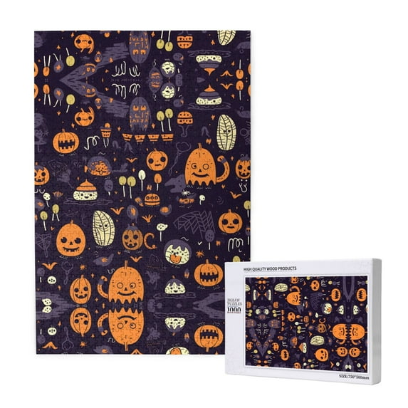 Puzzles for Adults 1000 Pieces - Halloween Pumpkin Lollipop 19.7" x 29. ...