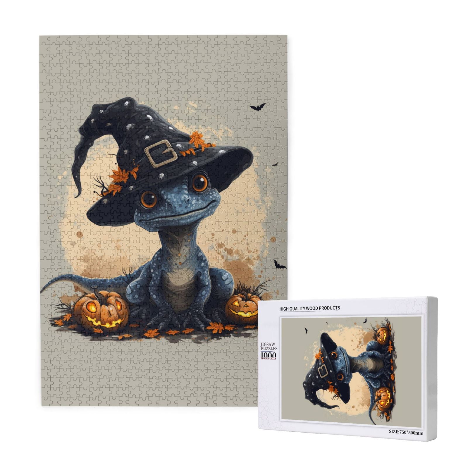 Puzzles for Adults 1000 Pieces - Halloween Witch Hat Lizard 20x30 In ...