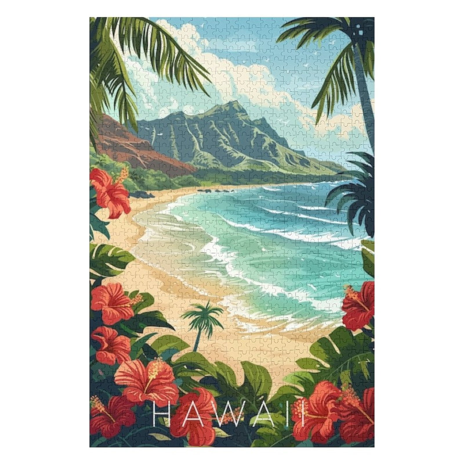 Puzzles for Adults 1000 Pieces - Hawaiian Toucan Pineapple Flamingos ...