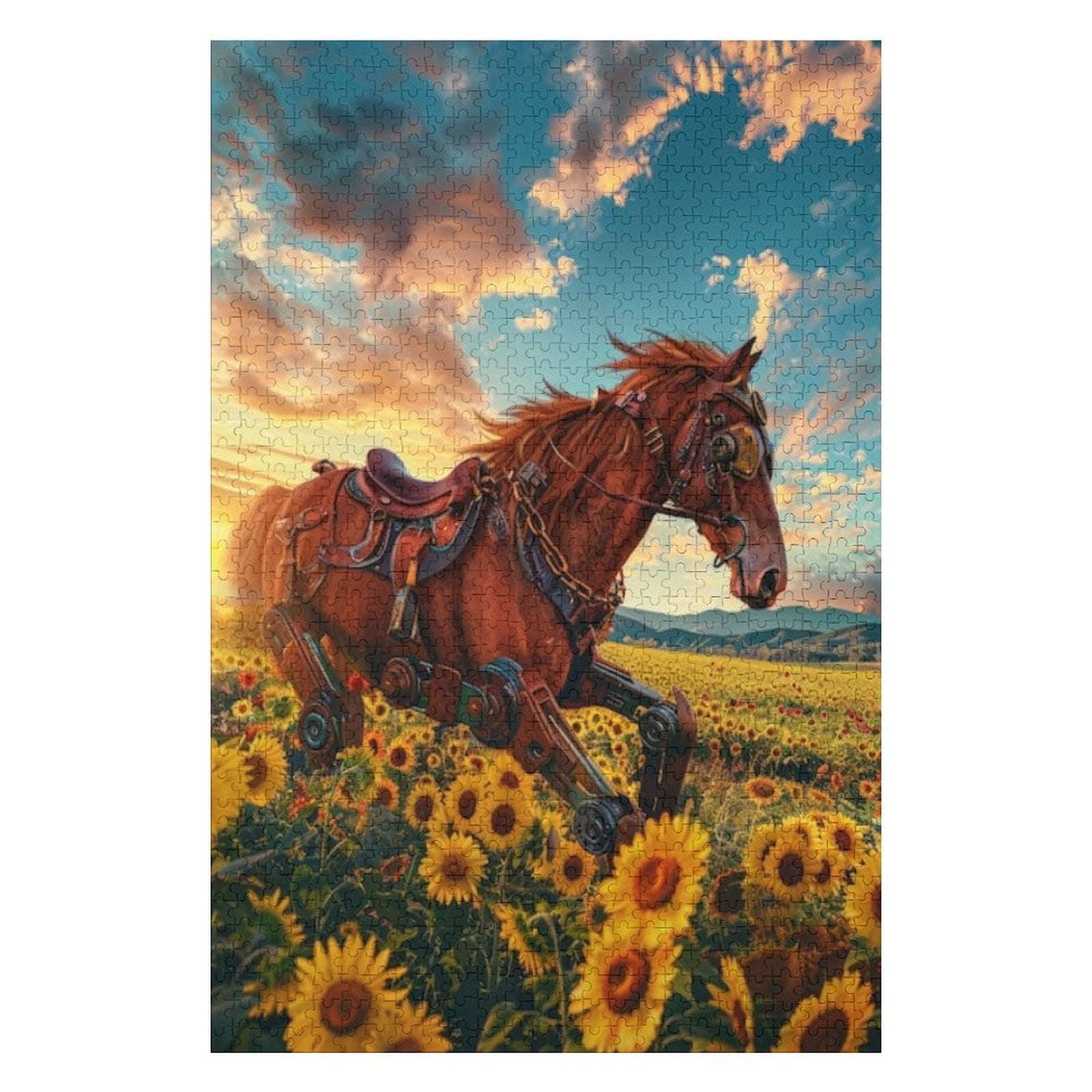 Puzzles for Adults 1000 Pieces - Horse With Mechanical Robotic Parts ...