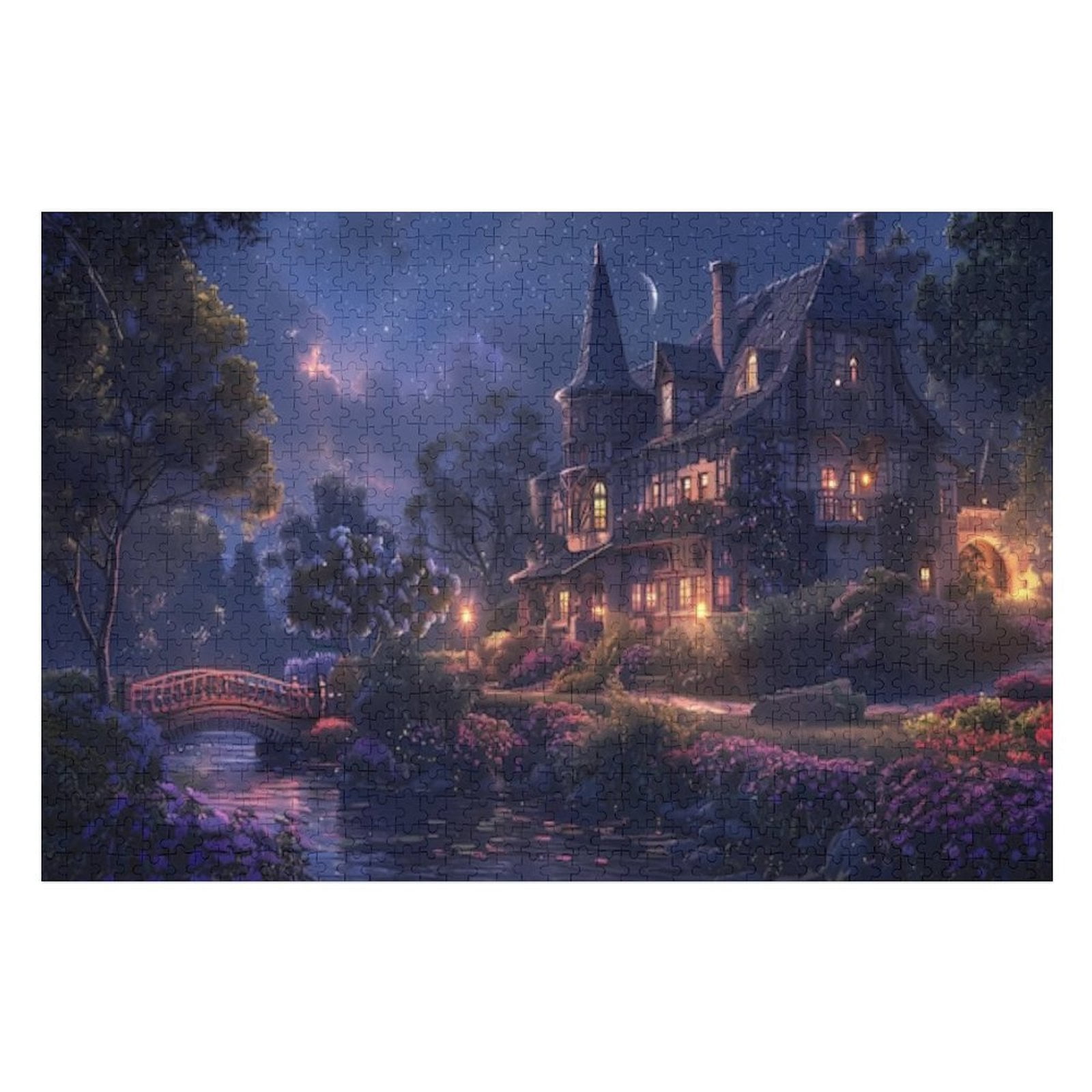 Puzzles for Adults 1000 Pieces - House With Lit Up Window Fun Brain ...
