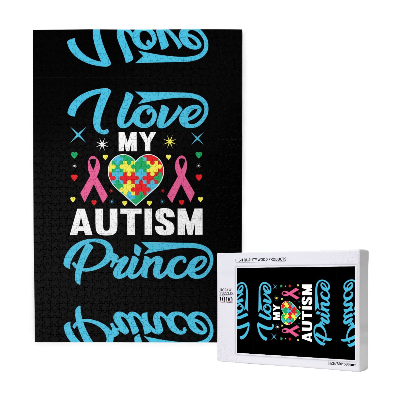 Puzzles for Adults 1000 Pieces - I Love My Autism 20x30 In Wood Brain ...