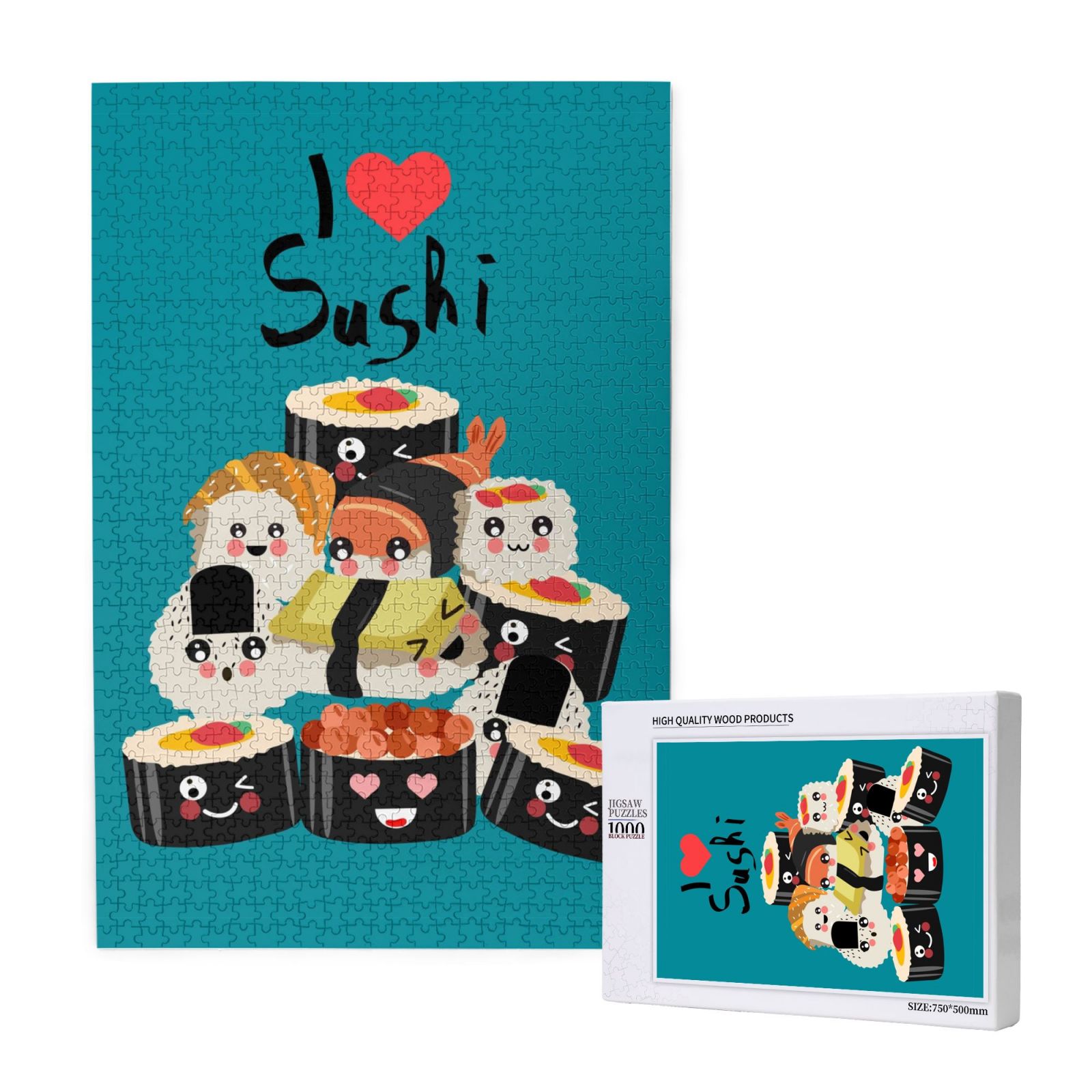 Puzzles for Adults 1000 Pieces - I Love Sushi 20x30 In Wood Brain ...