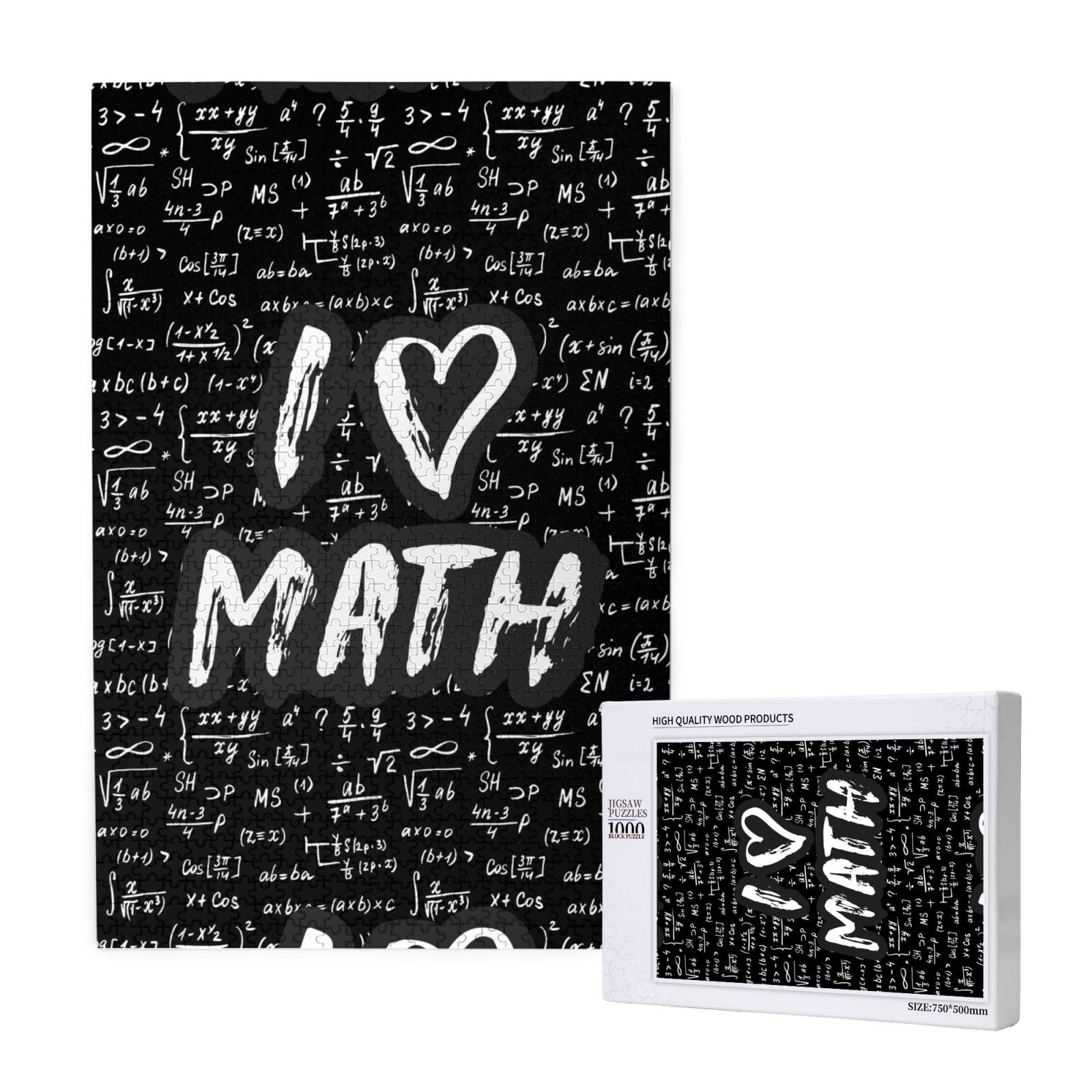 Puzzles for Adults 1000 Pieces - I love Math 20x30 In Wood Brain ...