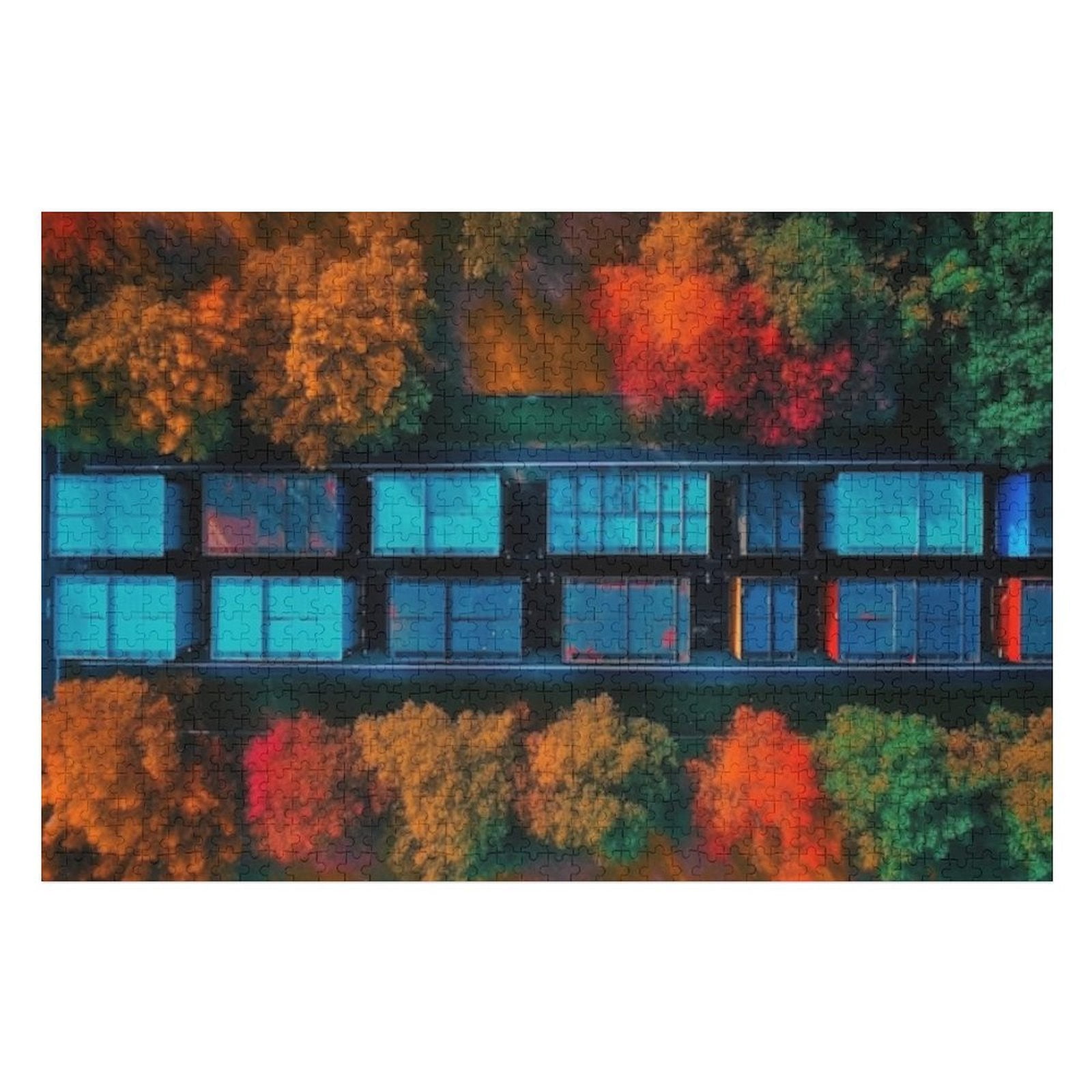 Puzzles for Adults 1000 Pieces - Illuminated Skyscrapers Reflect ...