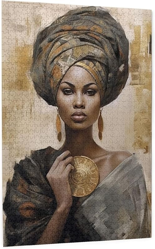 Puzzles for Adults 1000 Pieces Jigsaw Puzzles African Black Woman ...