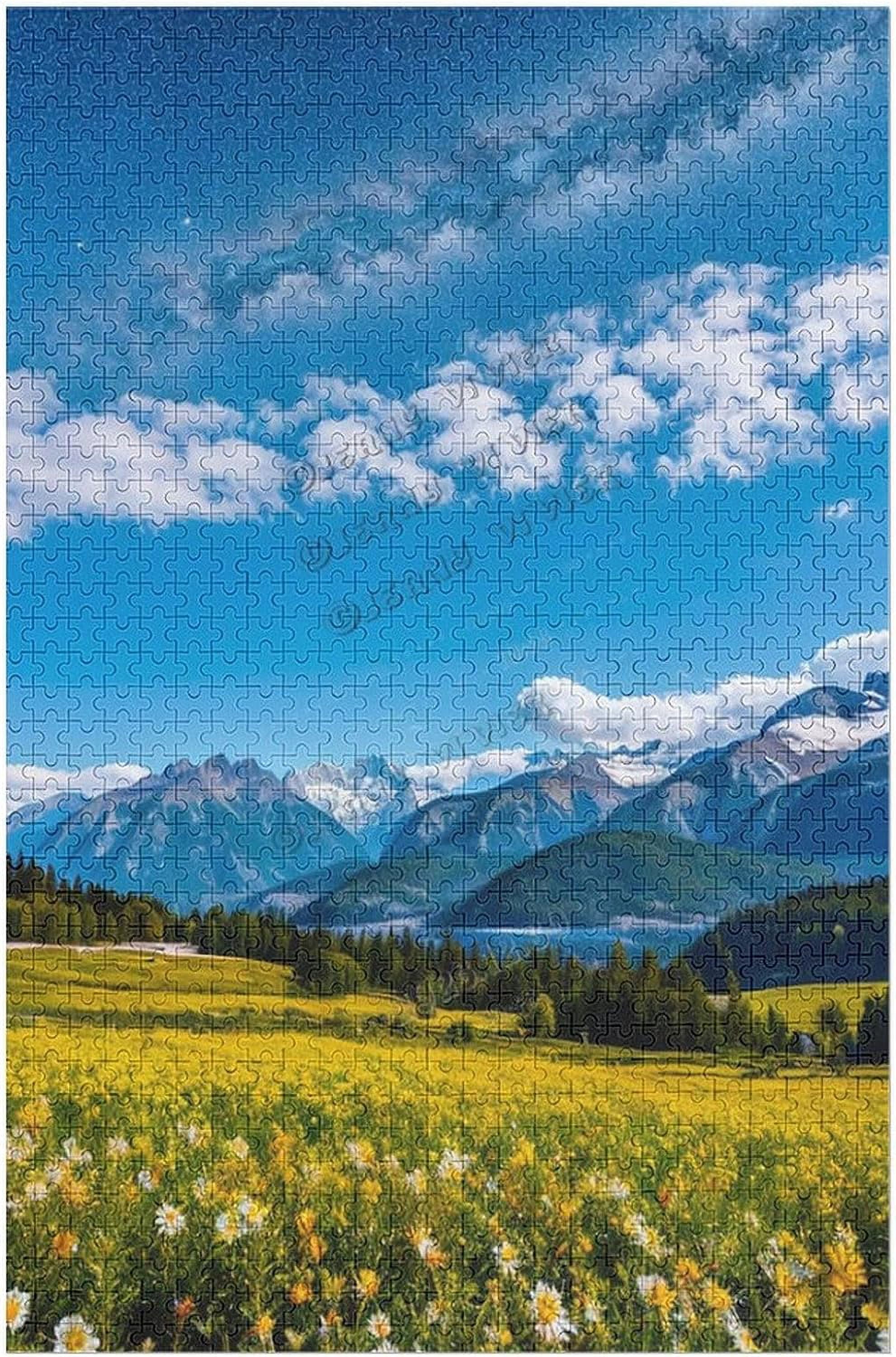 Puzzles for Adults 1000 Pieces Landscape Hill River Sky Scenes Puzzles ...