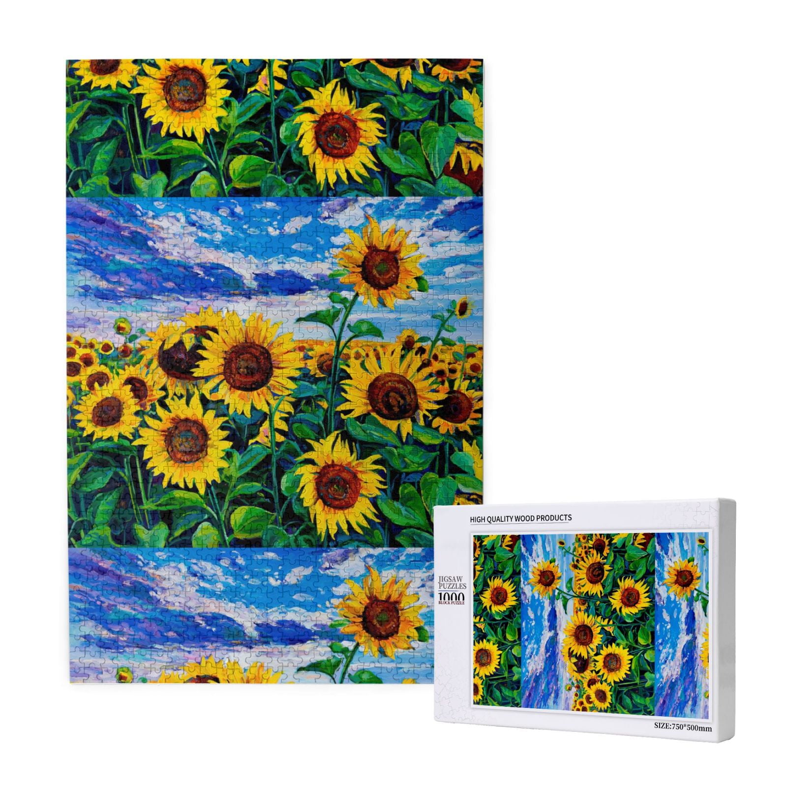 Puzzles for Adults 1000 Pieces - Landscape With Sunflowers 20x30 In ...