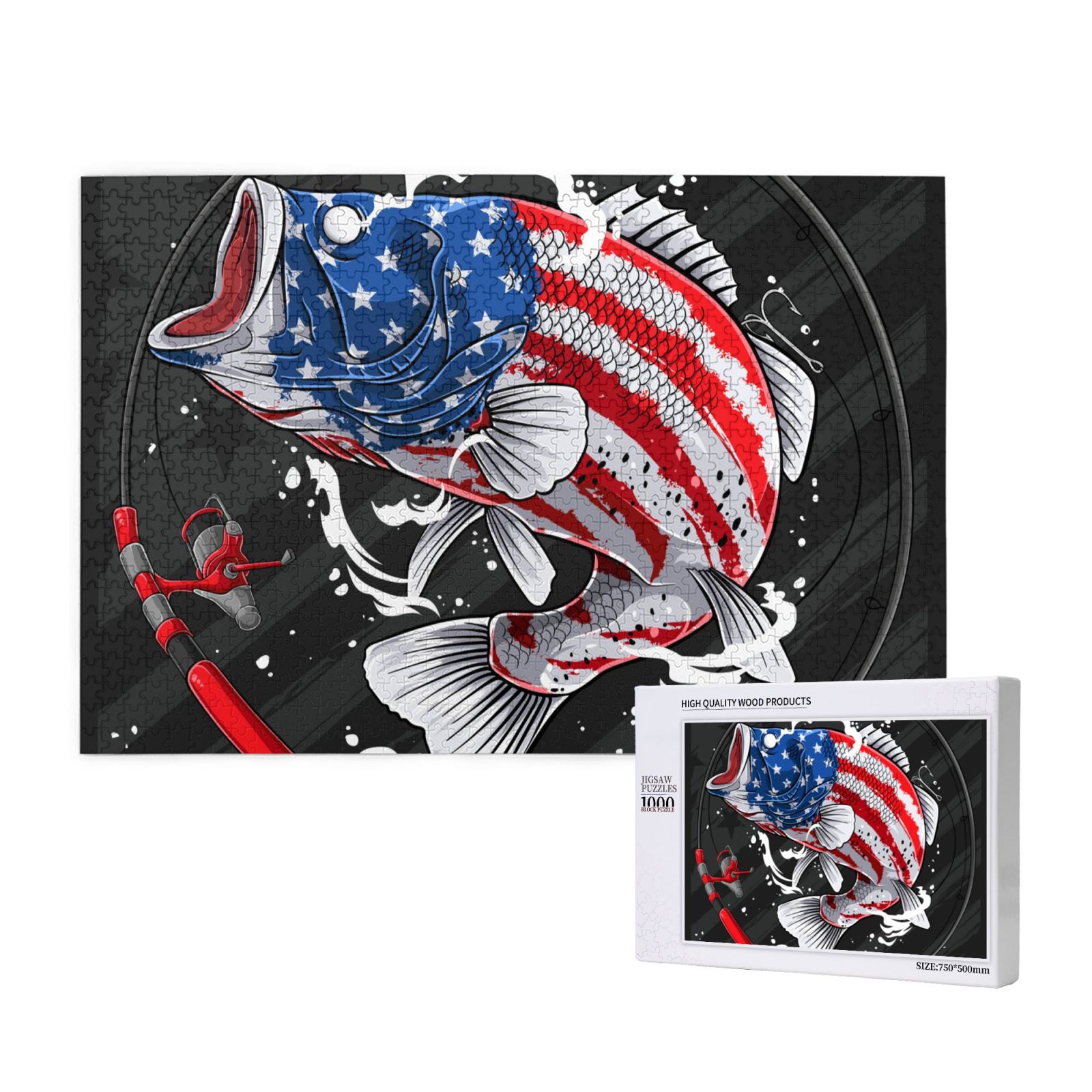 Puzzles for Adults 1000 Pieces, Largemouth Bass Fish in USA Challenging ...