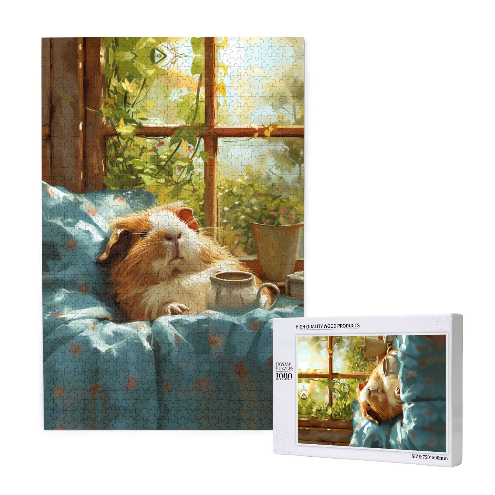 Puzzles for Adults 1000 Pieces - Lazy Home Style Guinea Pig 20x30 In ...