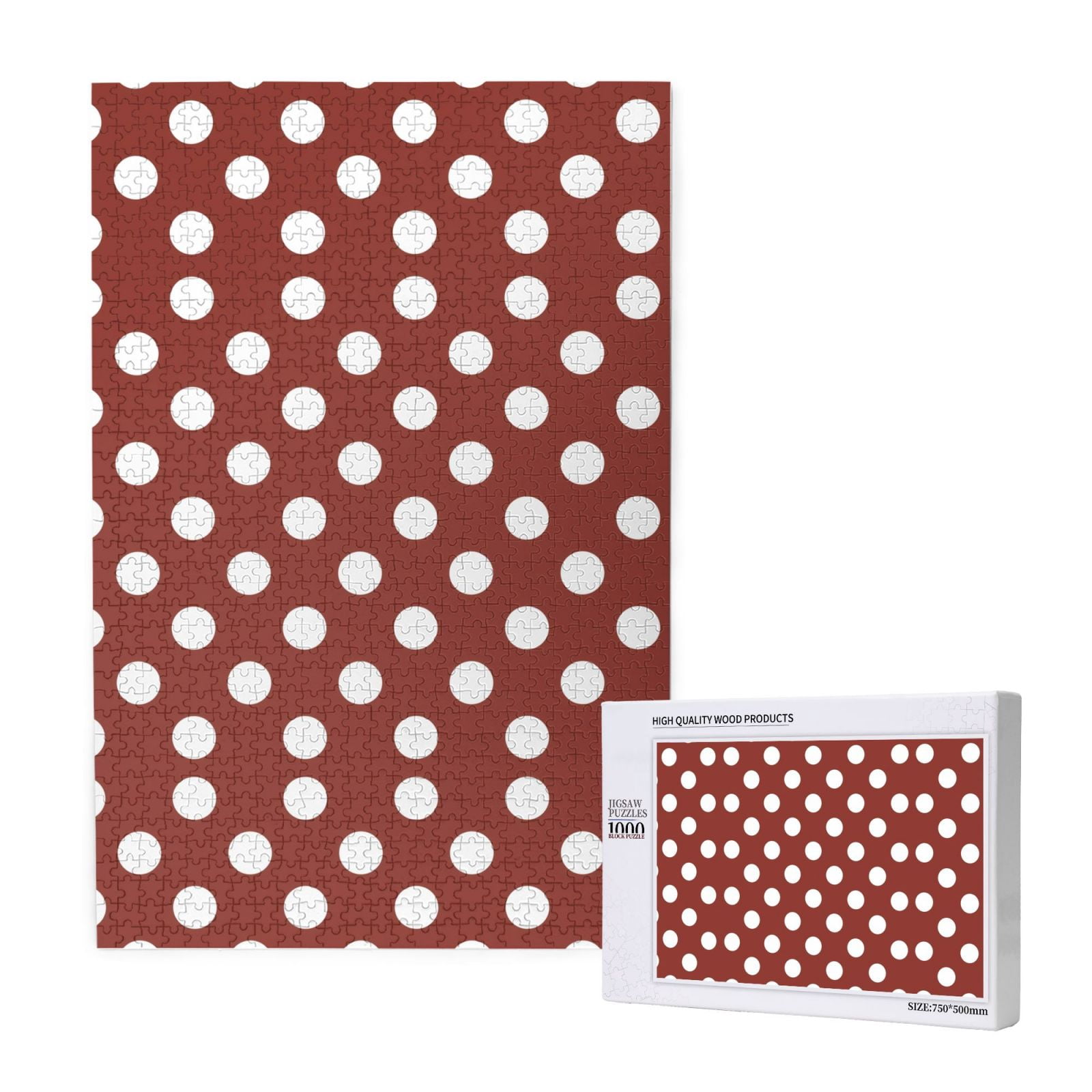 Puzzles for Adults 1000 Pieces - Maroon And White Polka Dot 20x30 In ...