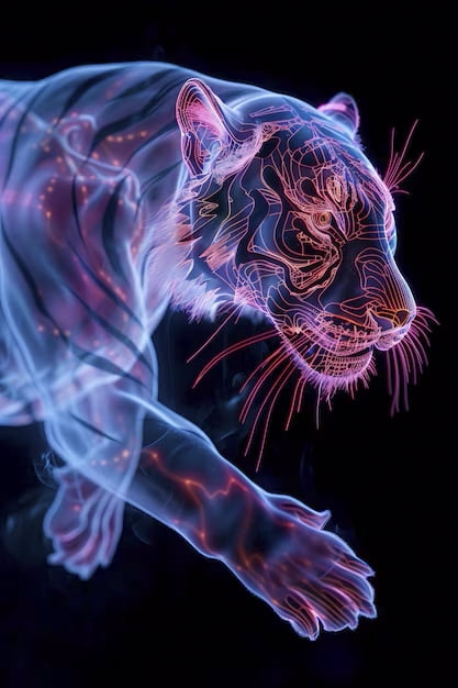 Puzzles for Adults 1000 Pieces Neon Hologram Tiger Wooden Jigsaw Puzzle ...