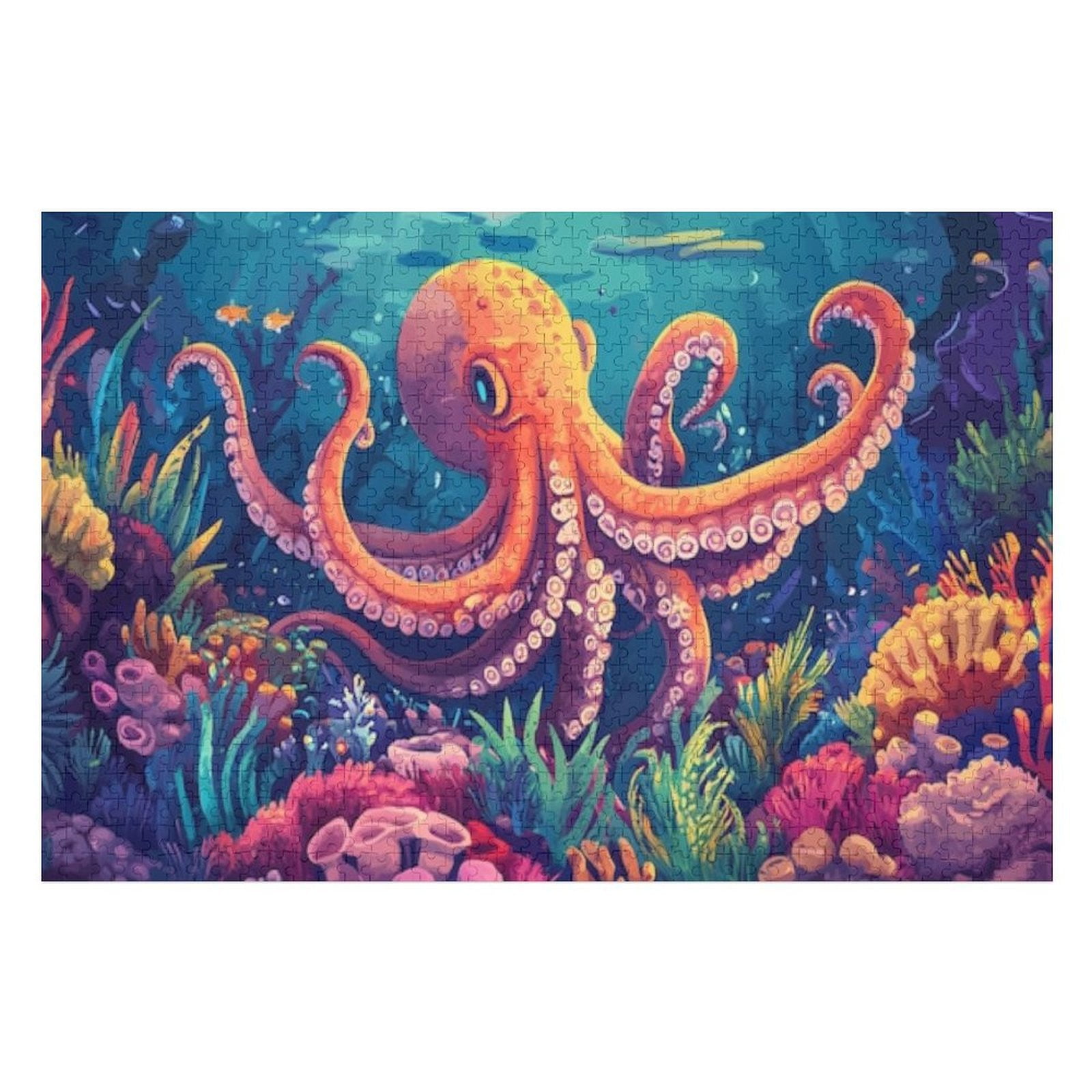 Puzzles for Adults 1000 Pieces - Octopus Beautiful Underwater Scenery ...