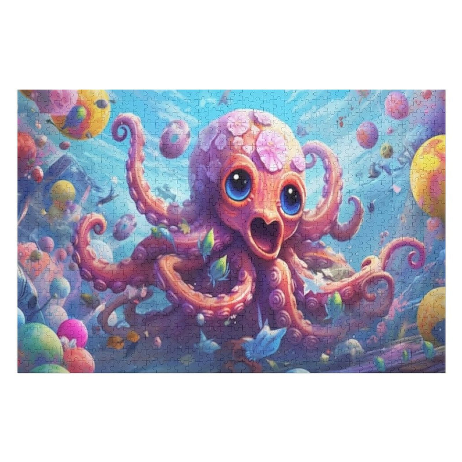 Puzzles for Adults 1000 Pieces - Octopus With Flower Its Head ...