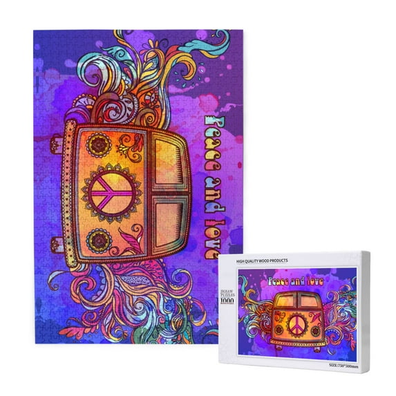Puzzles for Adults 1000 Pieces - Peace and Love 19.7" x 29.5" Leisure ...