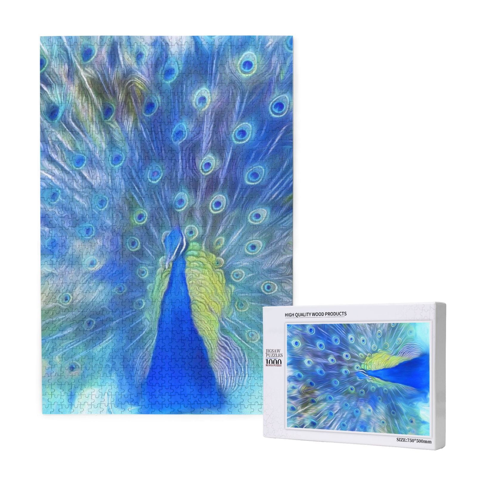 Puzzles for Adults 1000 Pieces - Peacock 20x30 In Wood Brain-Boosting ...