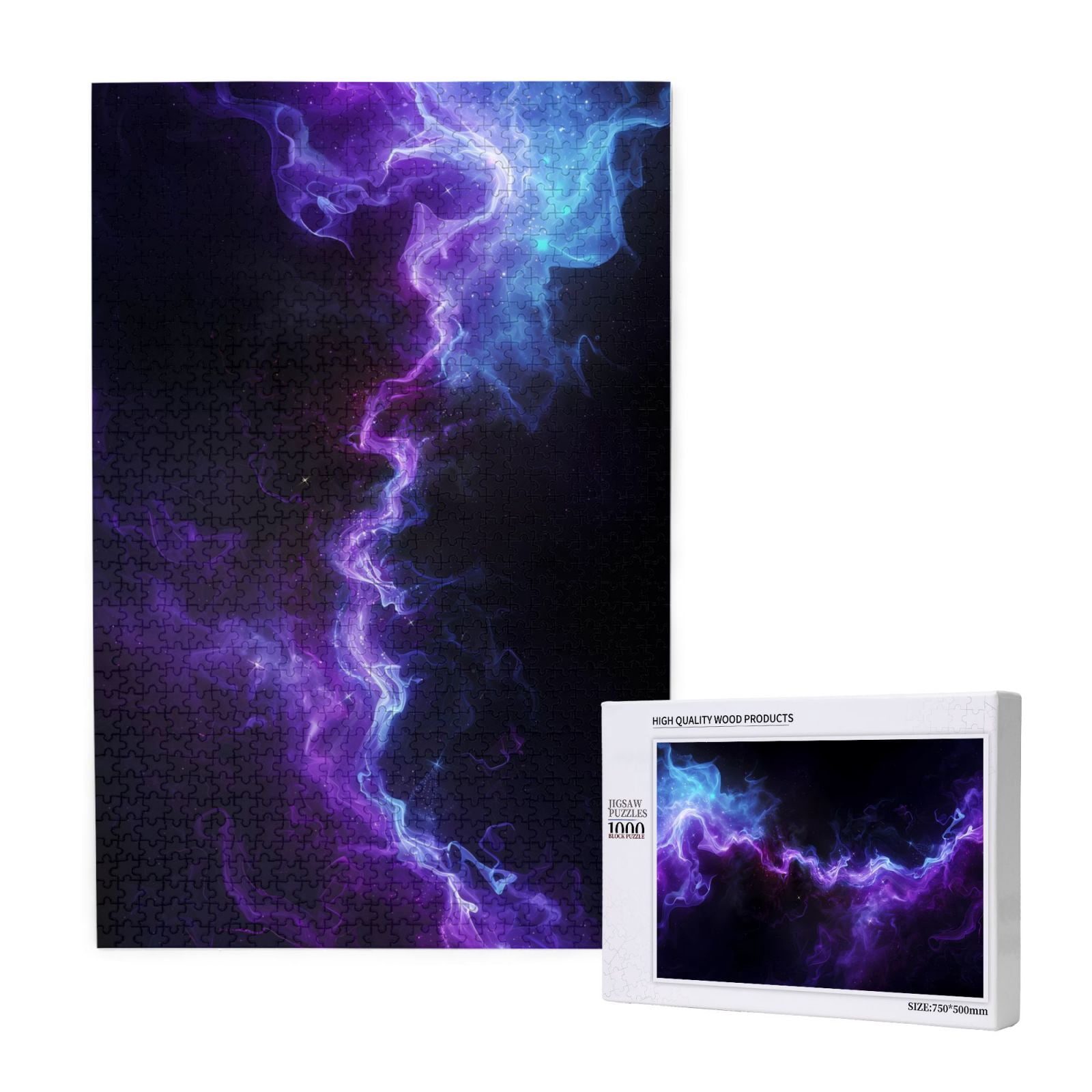 Puzzles for Adults 1000 Pieces - Purple And Blue Nebula 19.7" x 29.5 ...