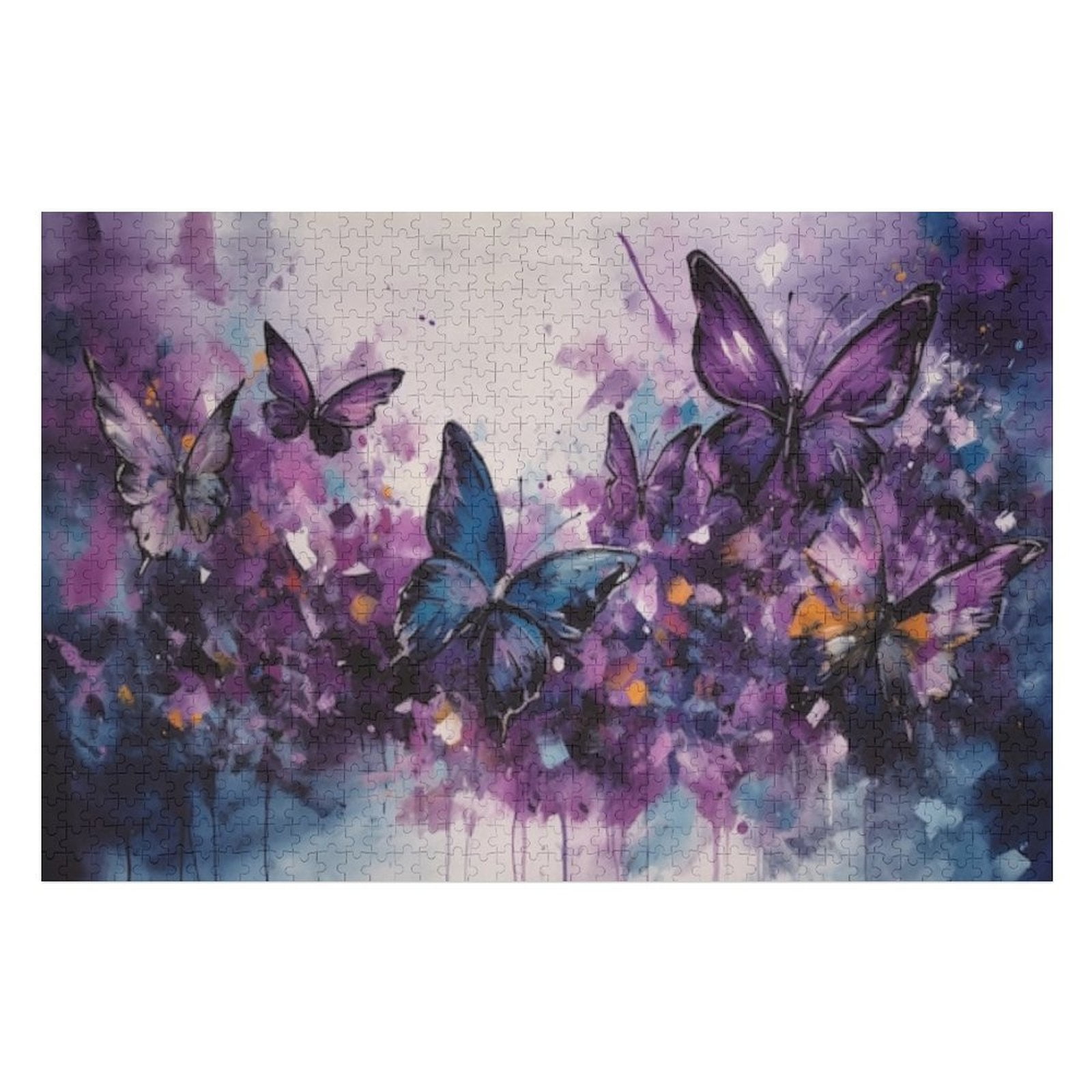 Puzzles for Adults 1000 Pieces - Purple Butterflies With Purple Wings ...
