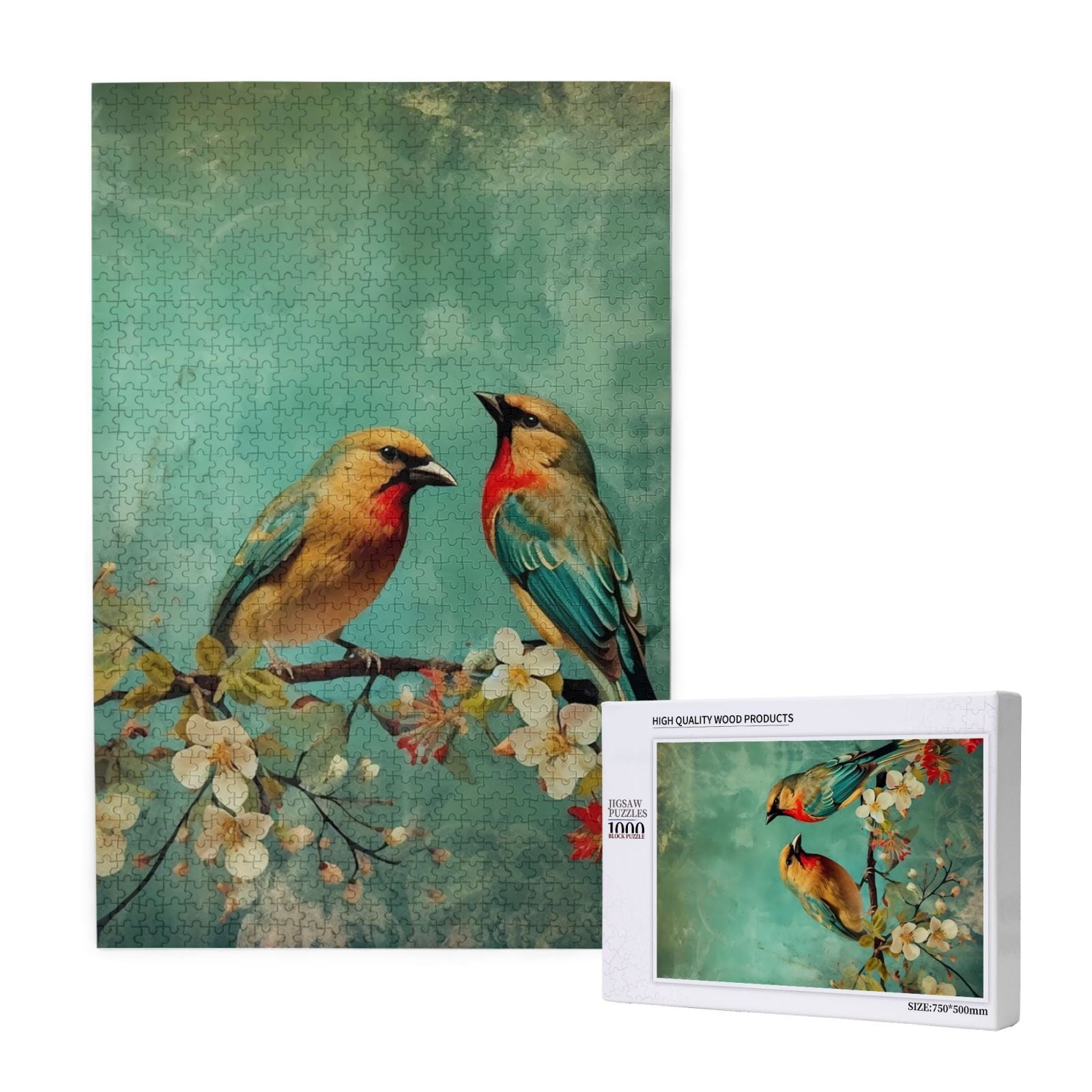 Puzzles for Adults 1000 Pieces - Retro Birds 20x30 In Wood Brain ...