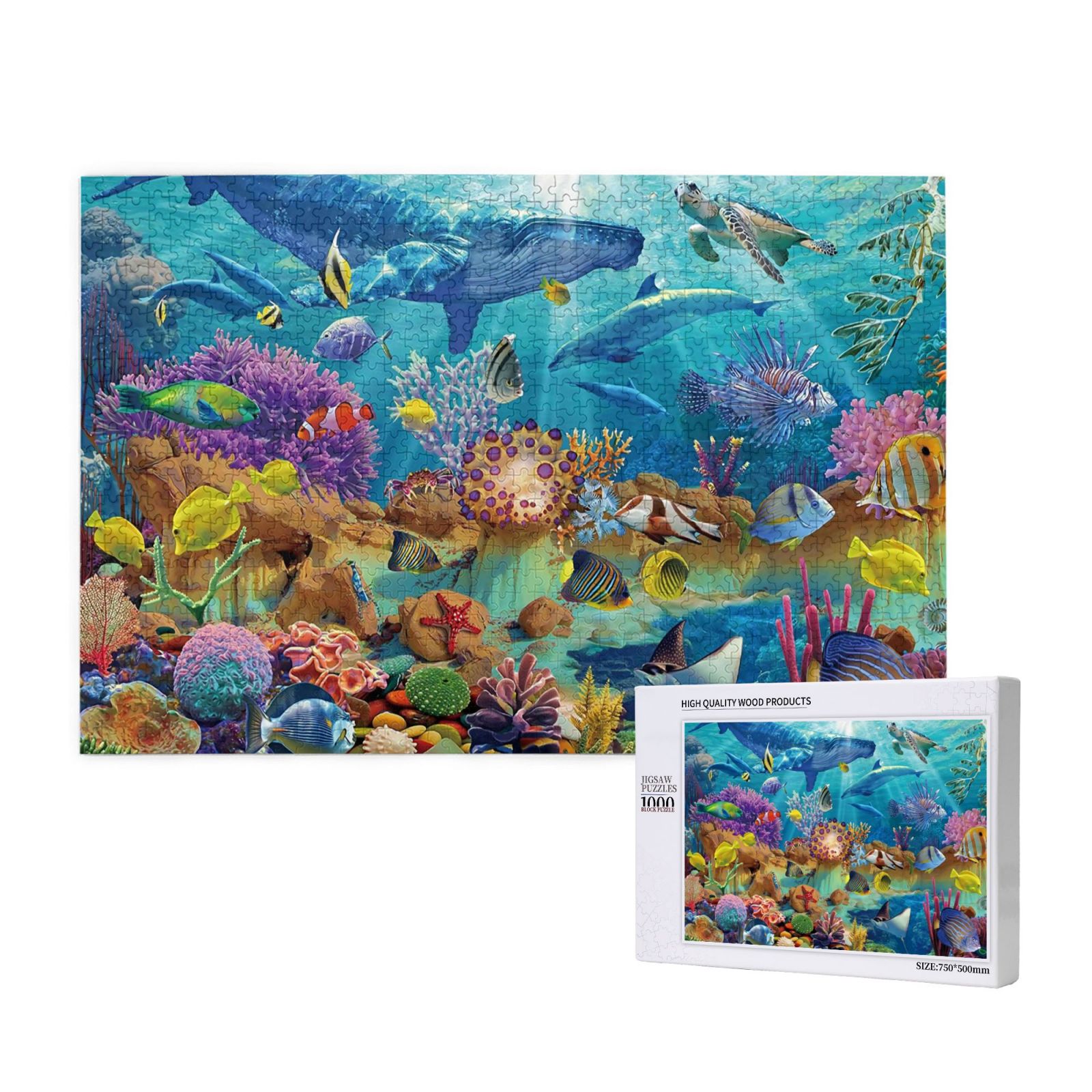 Puzzles for Adults 1000 Pieces, Sea World Challenging Jigsaw Puzzles ...