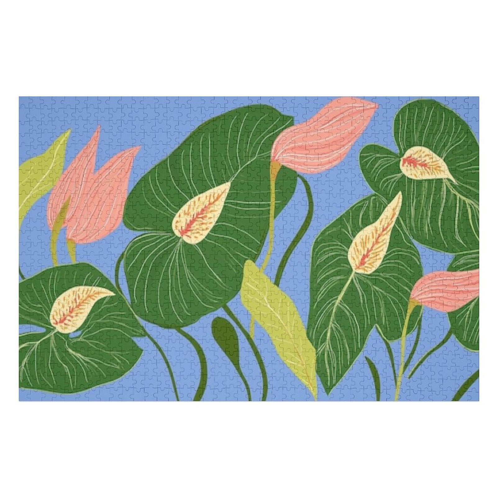 Puzzles for Adults 1000 Pieces - Spathiphyllum Anthurium Calla Blue ...