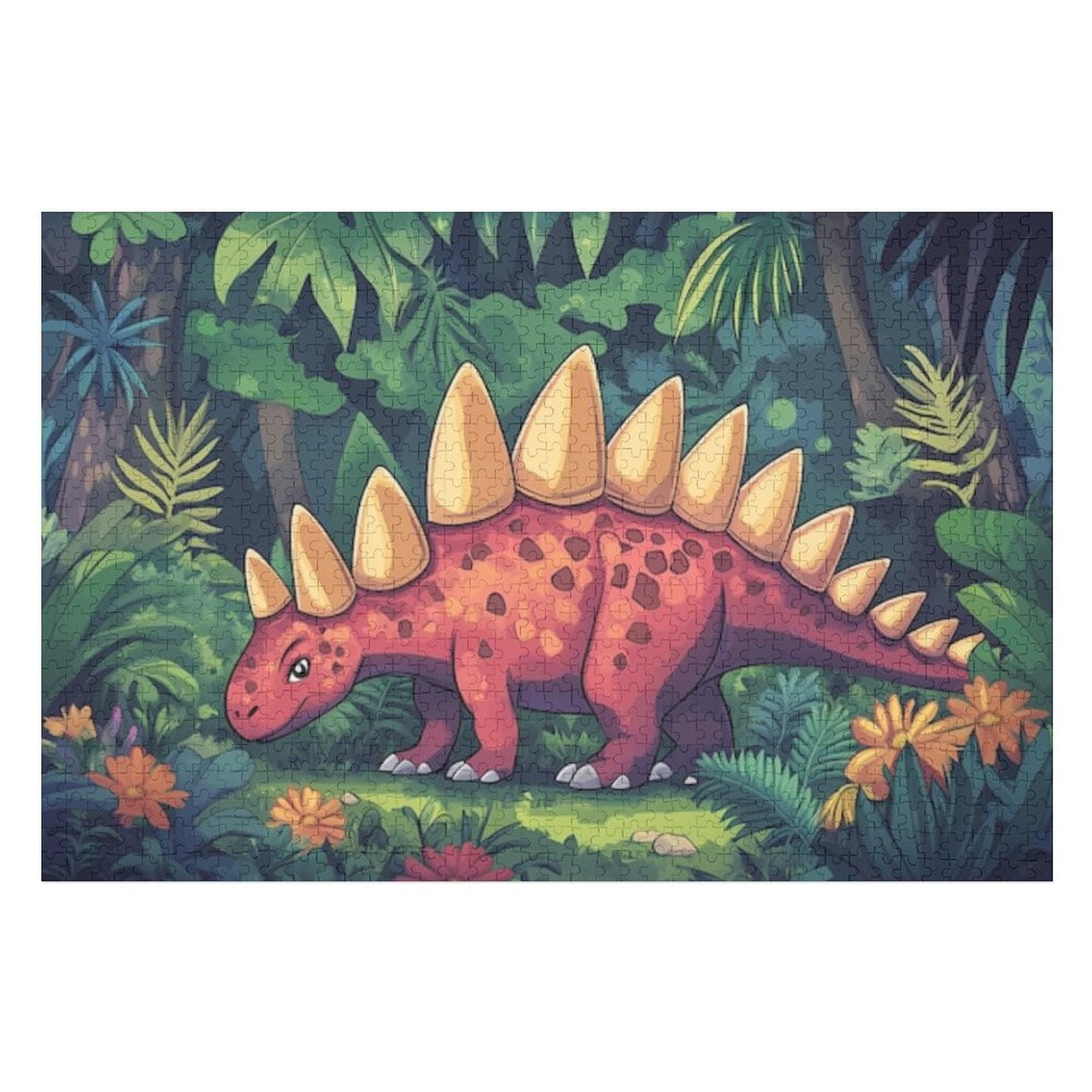 Puzzles for Adults 1000 Pieces - Stegosaurus Jungle Challenging Jigsaw ...