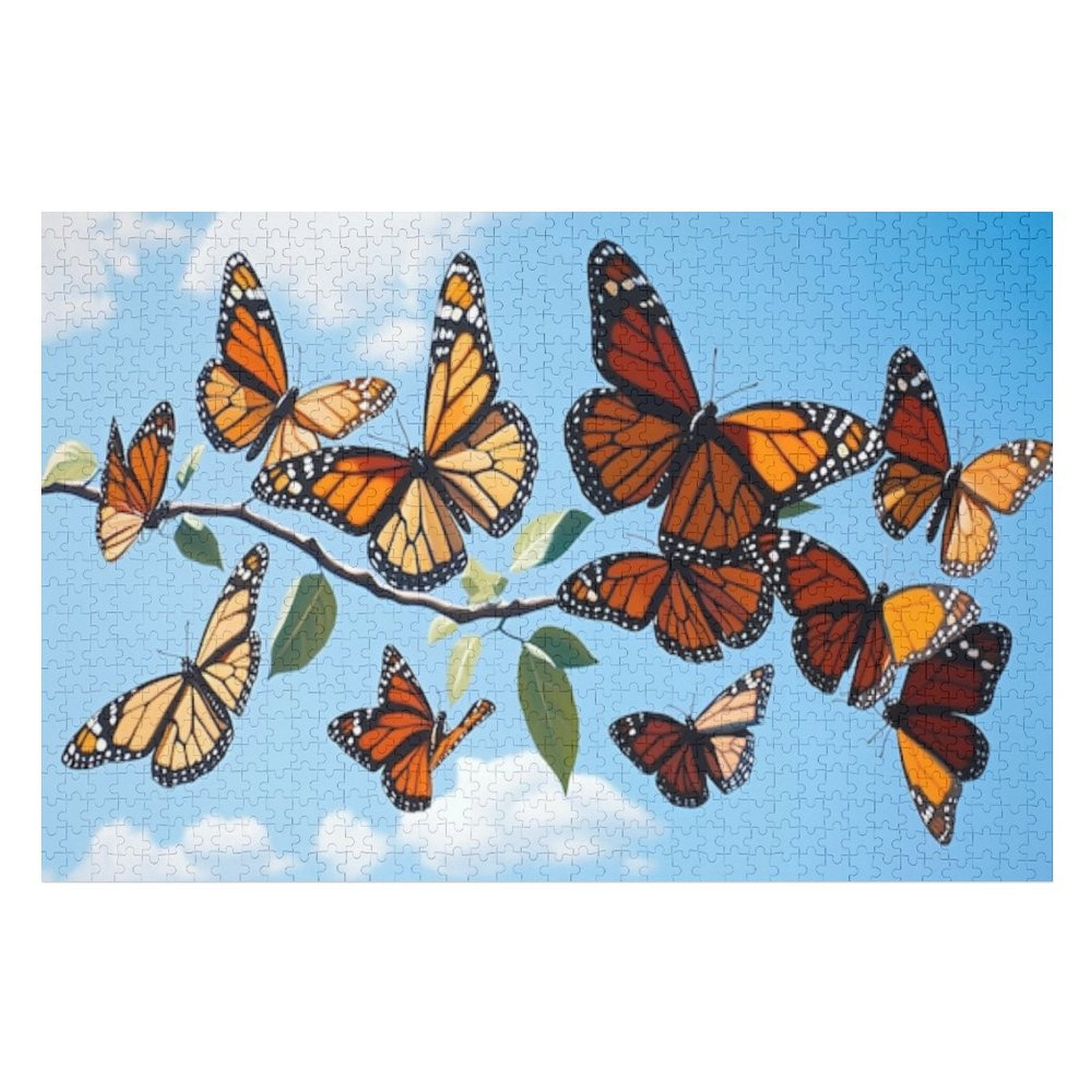 Puzzles for Adults 1000 Pieces - Swarm Monarch Butterflies Fluttering ...