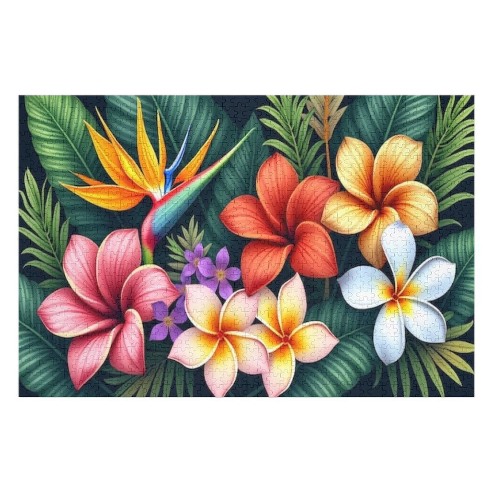 Puzzles for Adults 1000 Pieces - Tropical Plants Flower With Leaves ...