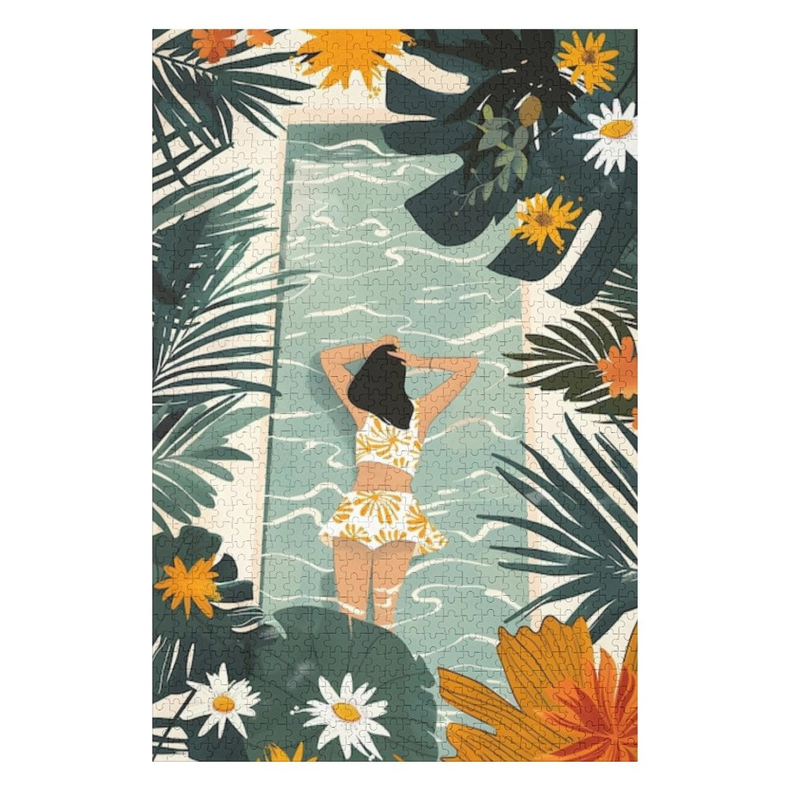 Puzzles for Adults 1000 Pieces - Tropical Summer Pool Stress Relief ...