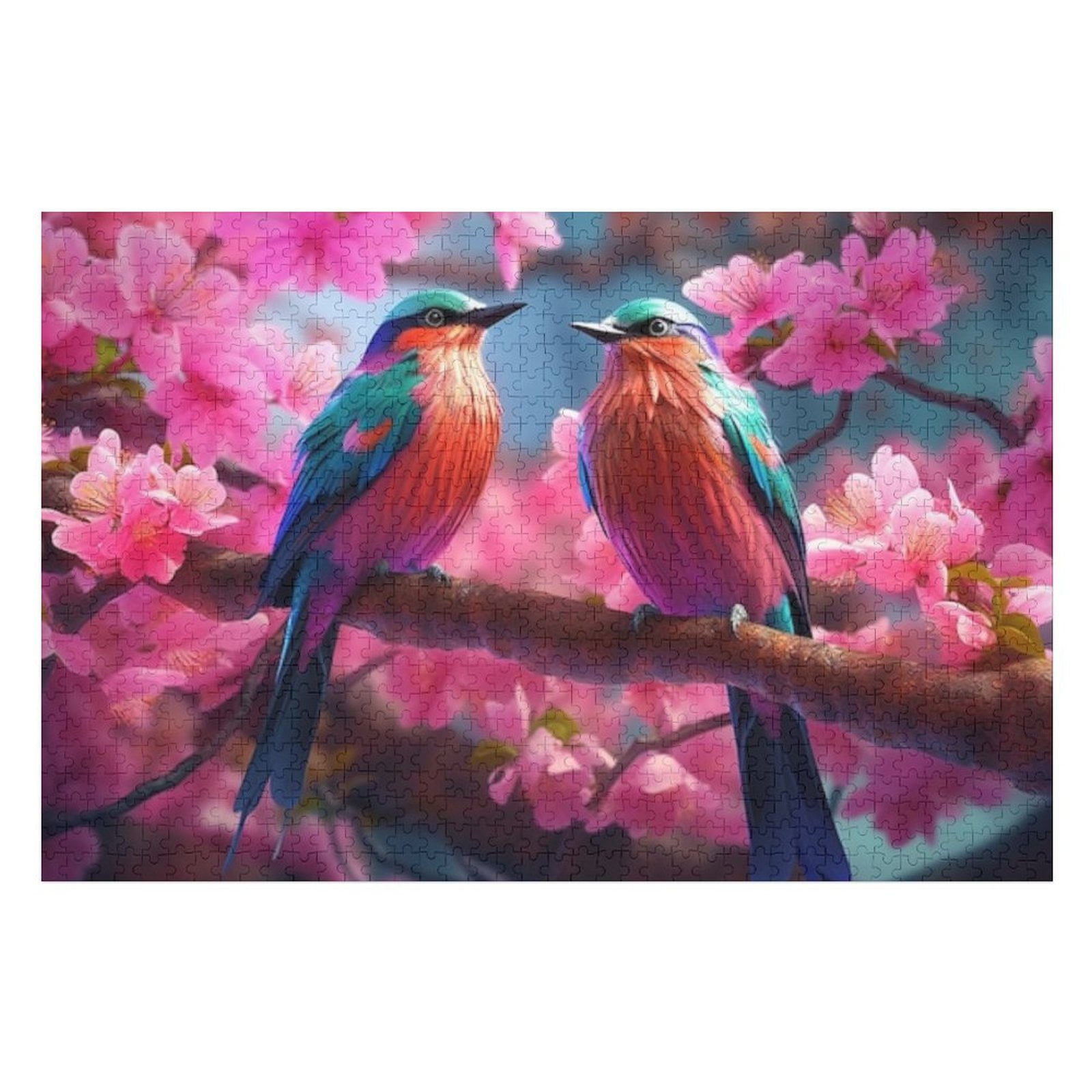 Puzzles for Adults 1000 Pieces - There Are Two Birds Sitting Branch ...