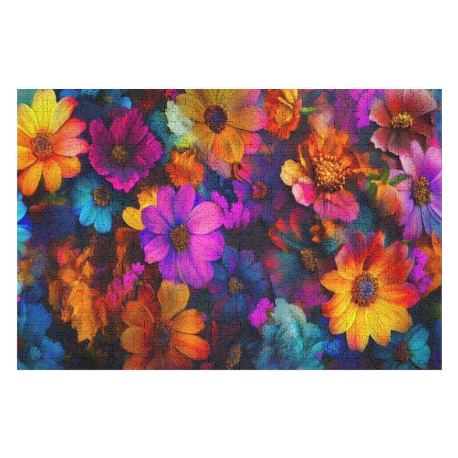 Puzzles for Adults 1000 Pieces - Vibrant Celebration Colorful Flowers ...
