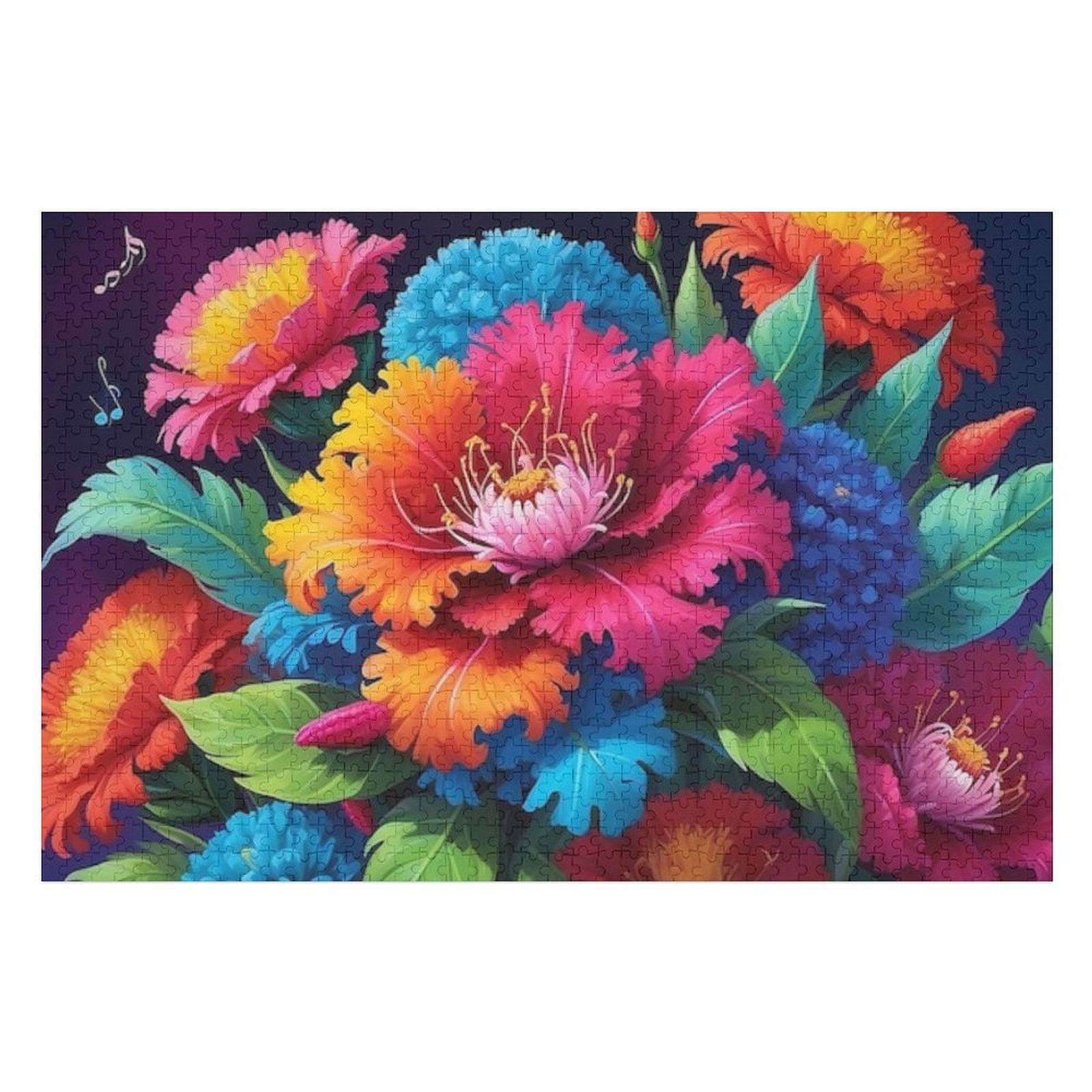 Puzzles for Adults 1000 Pieces - Vibrant Flower Festival Cockscomb ...