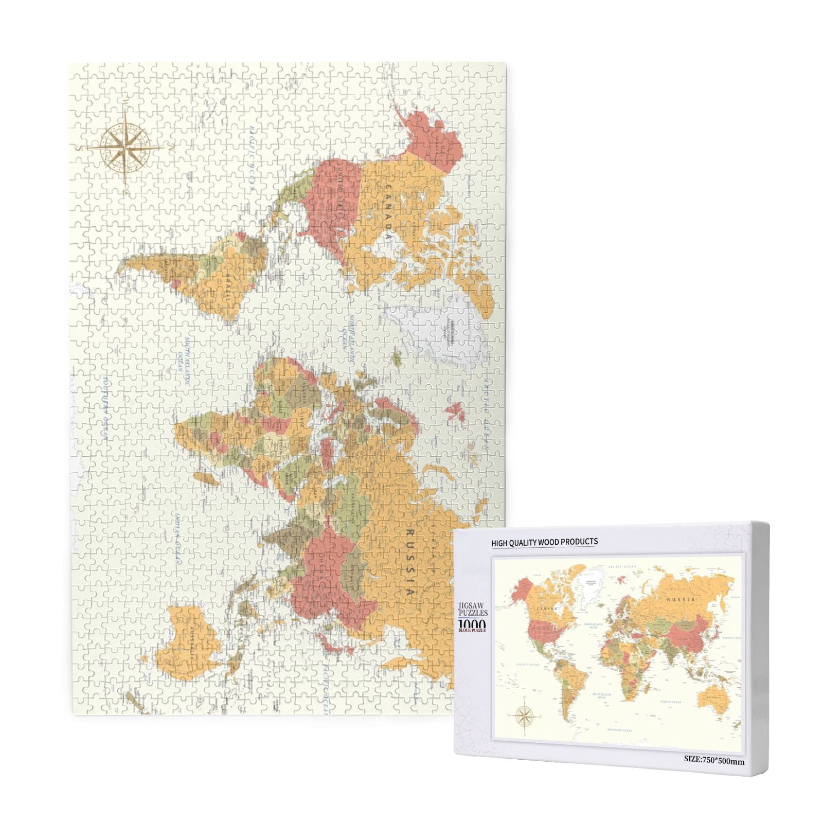 Puzzles for Adults 1000 Pieces, World Map 1 Challenging Jigsaw Puzzles ...