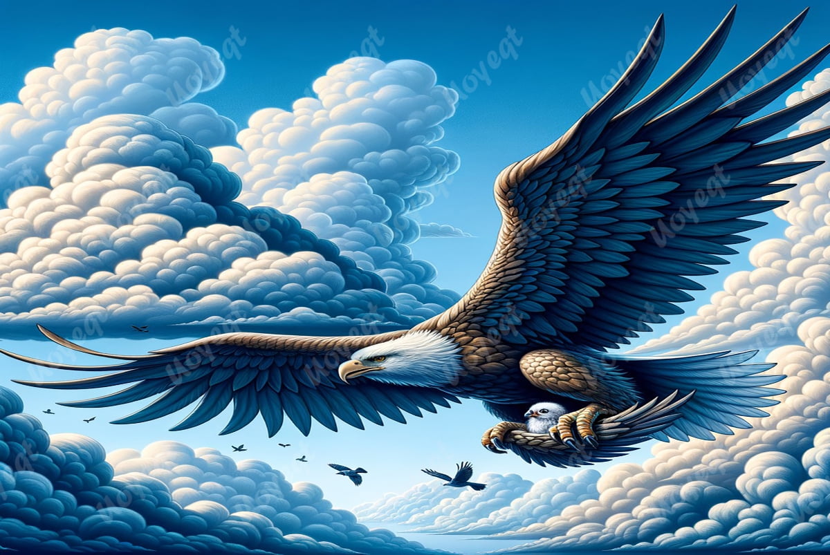 Puzzles for Adults 1500 Pieces Majestic Eagle Soaring High In Azure Sky ...