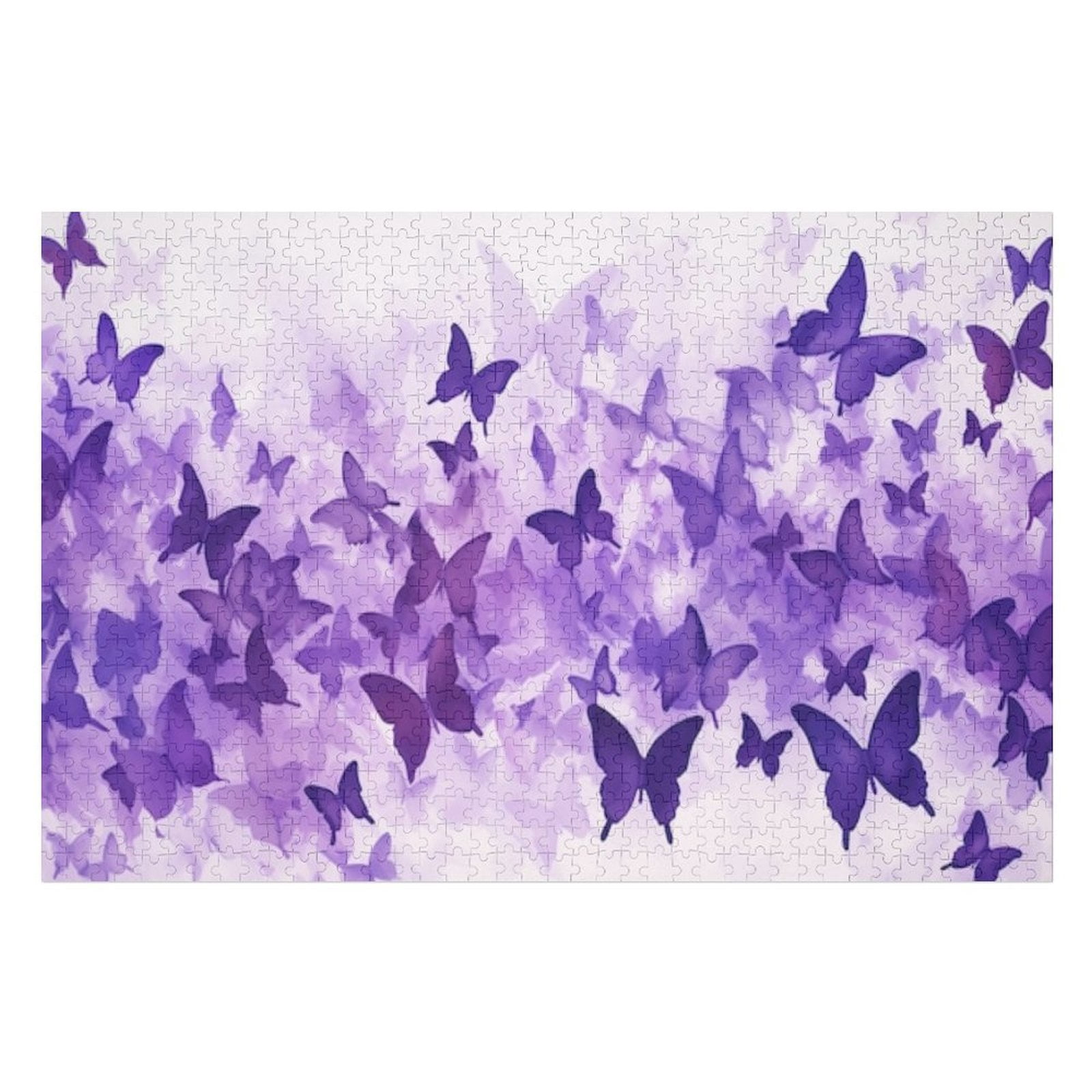 Puzzles for Adults 300 Pieces - Bright Purple Tropical Butterflies ...