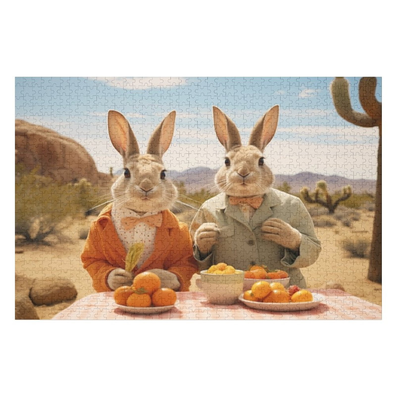 Puzzles for Adults 300 Pieces - Easter Rabbits Wearing Colorful Clothes ...