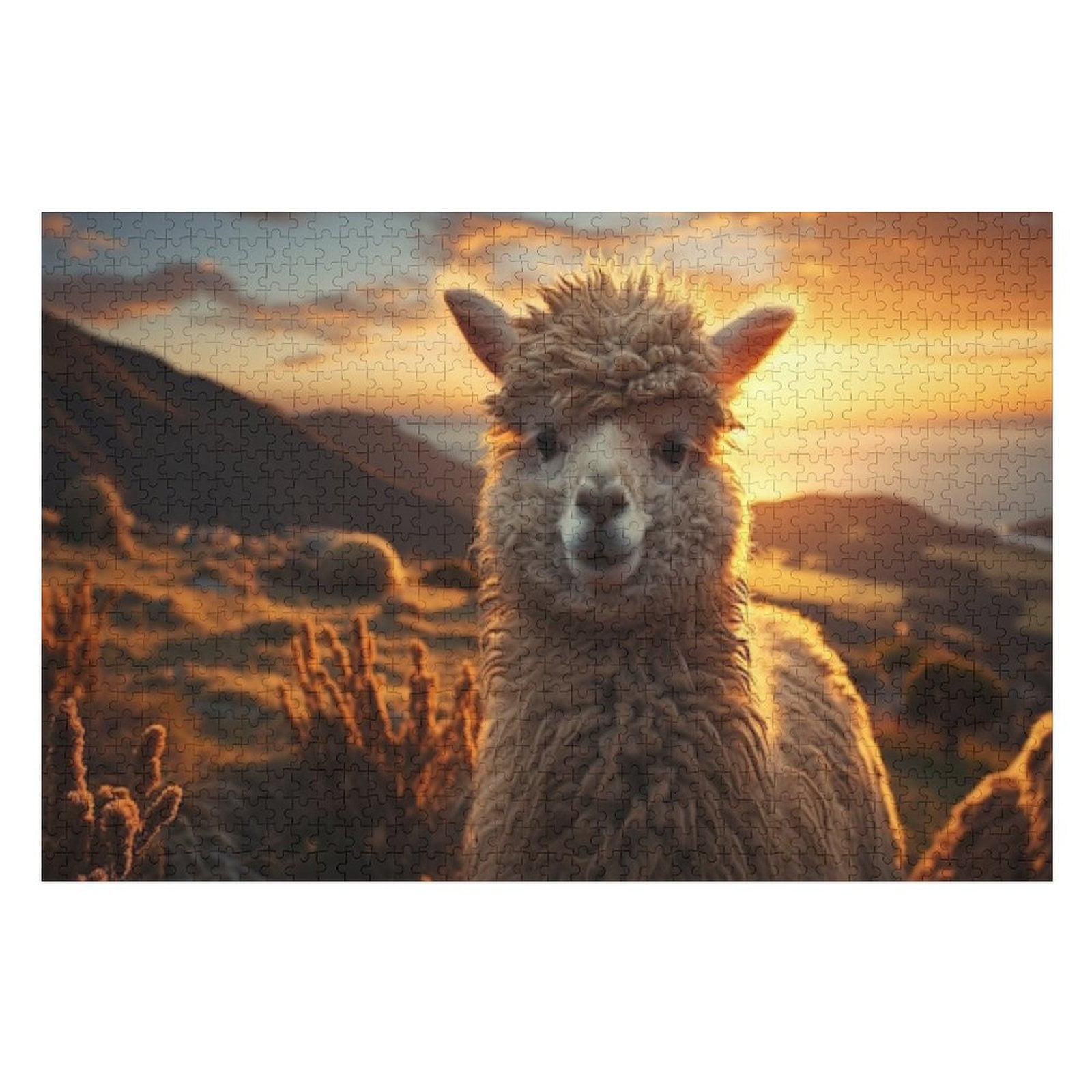 Puzzles for Adults 300 Pieces - Fluffy Alpaca Grazing Mountain Meadow ...